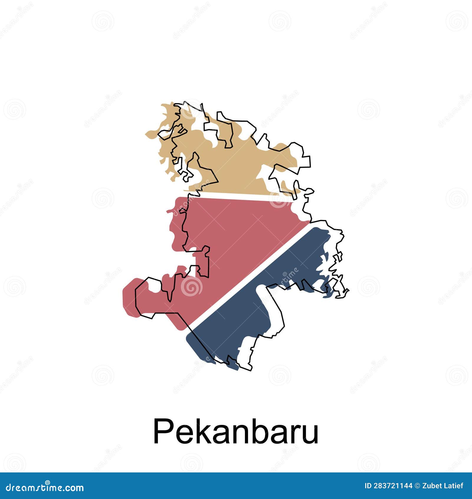 Pekanbaru Outline Map Vector Illustration | CartoonDealer.com #356963286