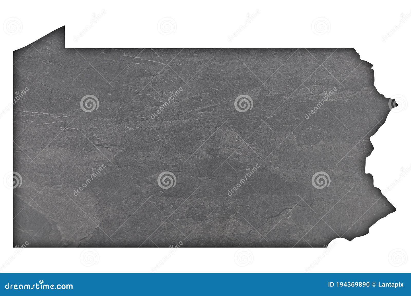 Map of Pennsylvania on Dark Slate Stock Illustration - Illustration of ...