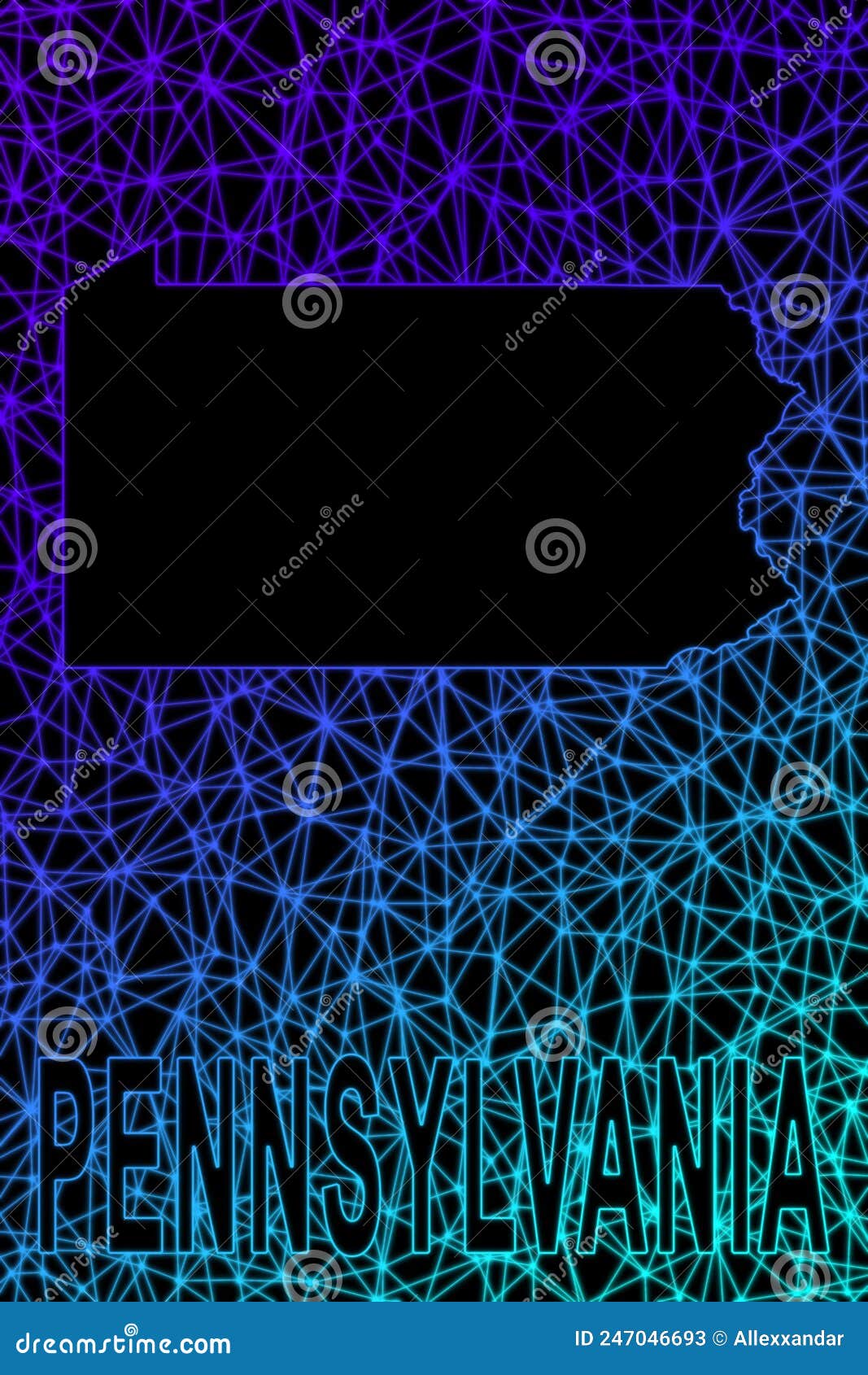 Pennsylvania Line Map Cartoon Vector | CartoonDealer.com #210665375