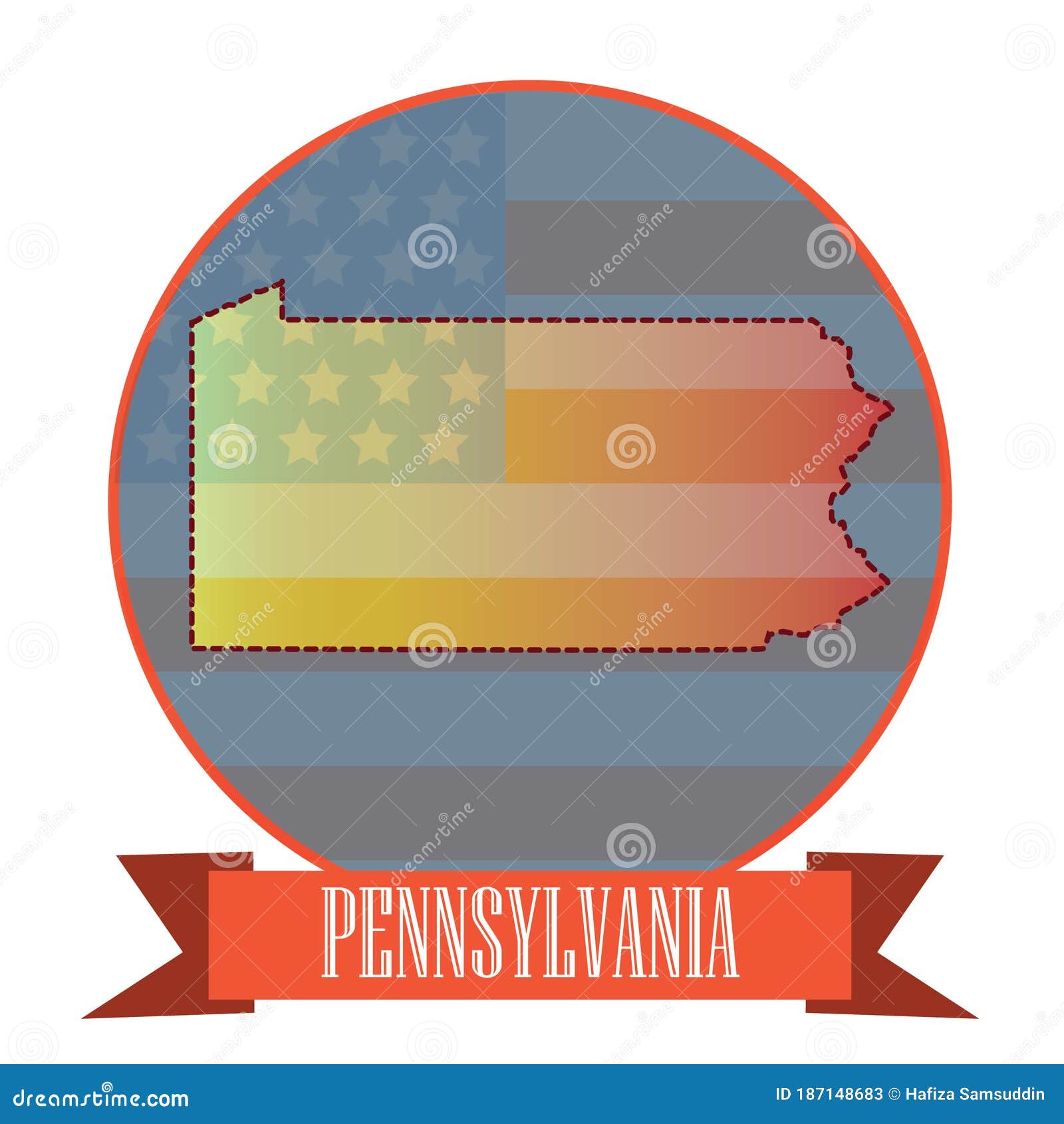 Map of Pennsylvania State. Vector Illustration Decorative Design Stock ...