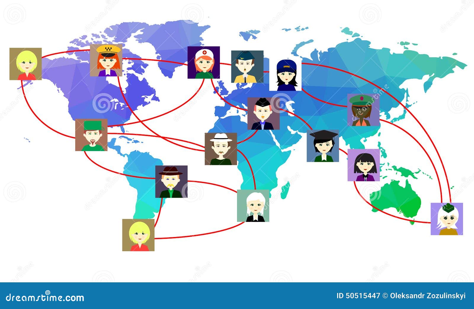 Map of the People and for Them. Vector Stock Vector - Illustration of ...
