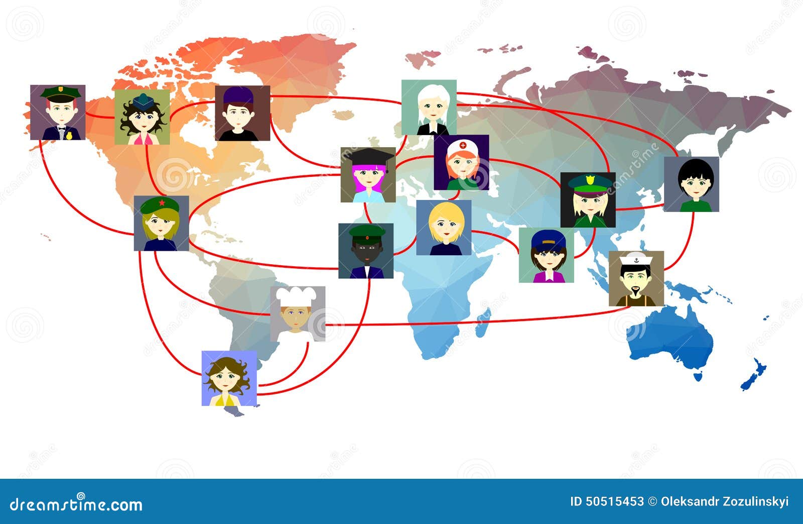 Map of the People and for Them. Vector Stock Vector - Illustration of ...