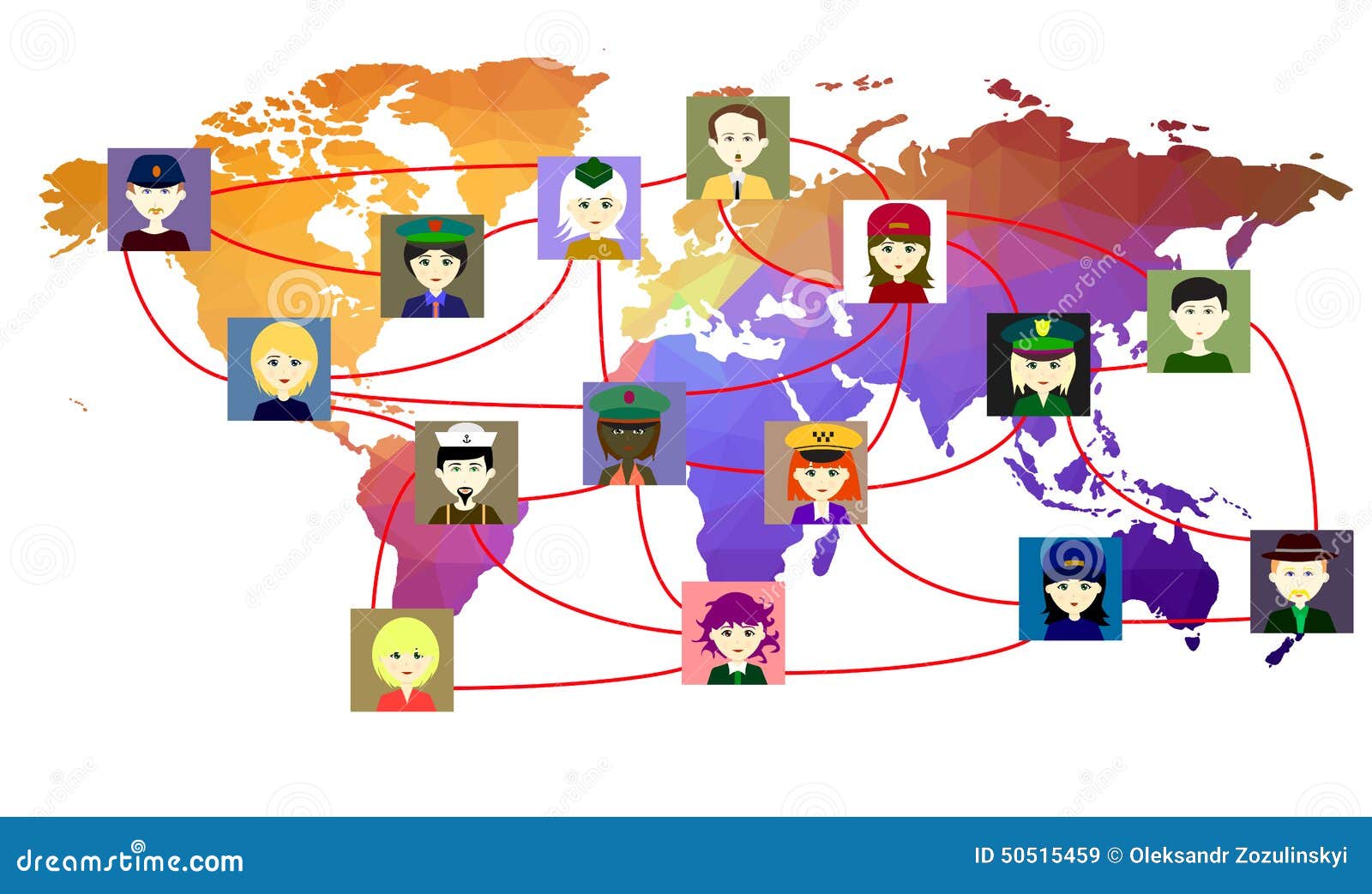 Map of the People and for Them. Vector Stock Vector - Illustration of ...