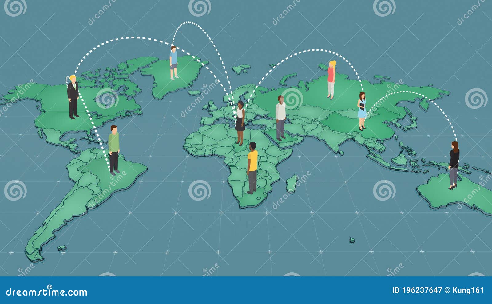 Map with people stock illustration. Illustration of europe - 196237647