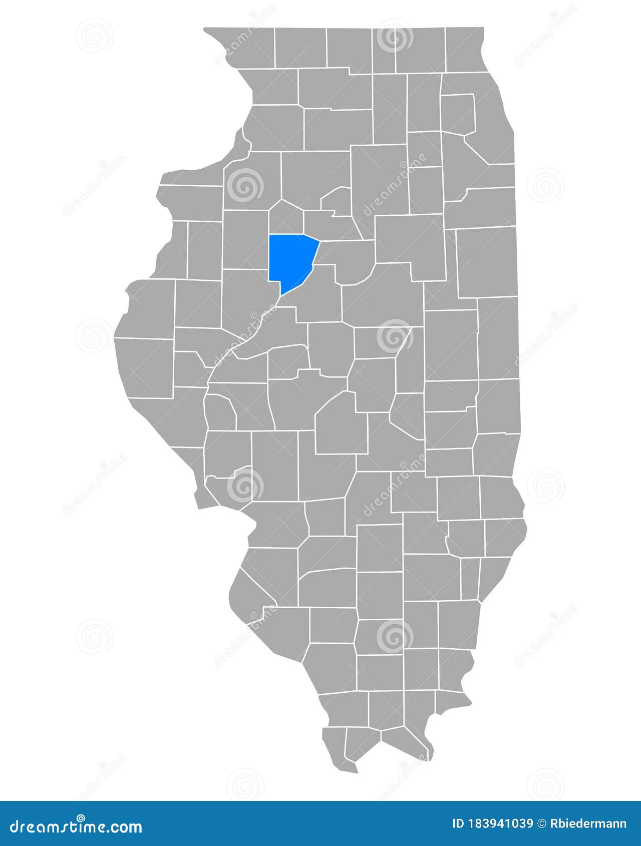 Map of Peoria in Illinois stock vector. Illustration of isolated ...