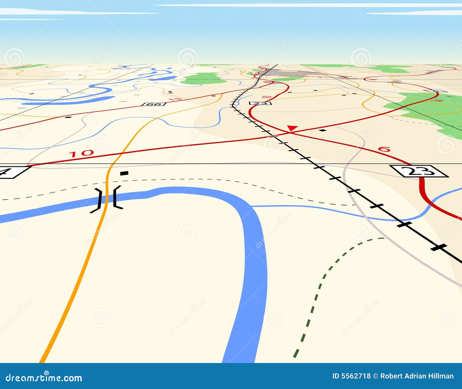 Map perspective stock vector. Illustration of transport - 5562718