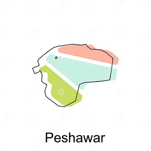 Map of Peshawar Modern with Outline Style Vector Design, World Map ...