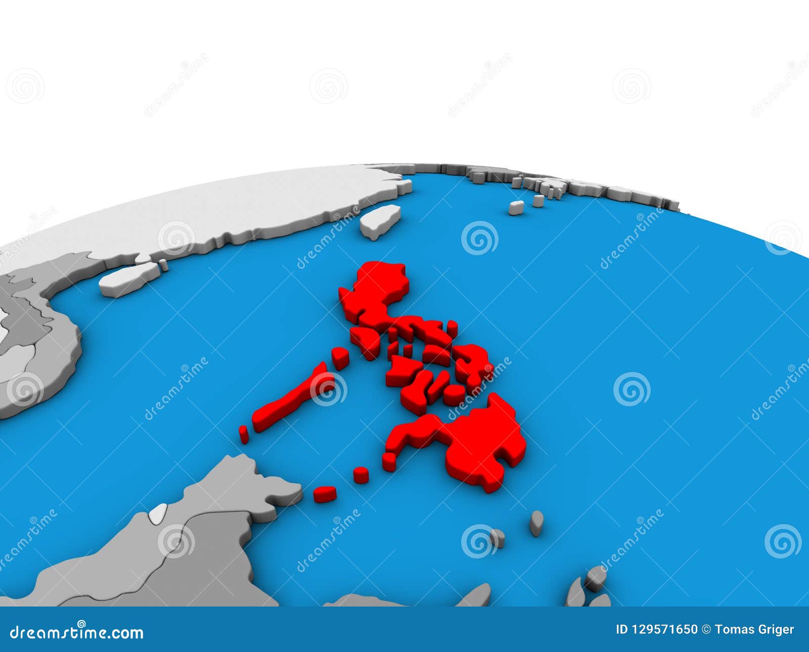 Map of Philippines on 3D Globe Stock Illustration - Illustration of ...