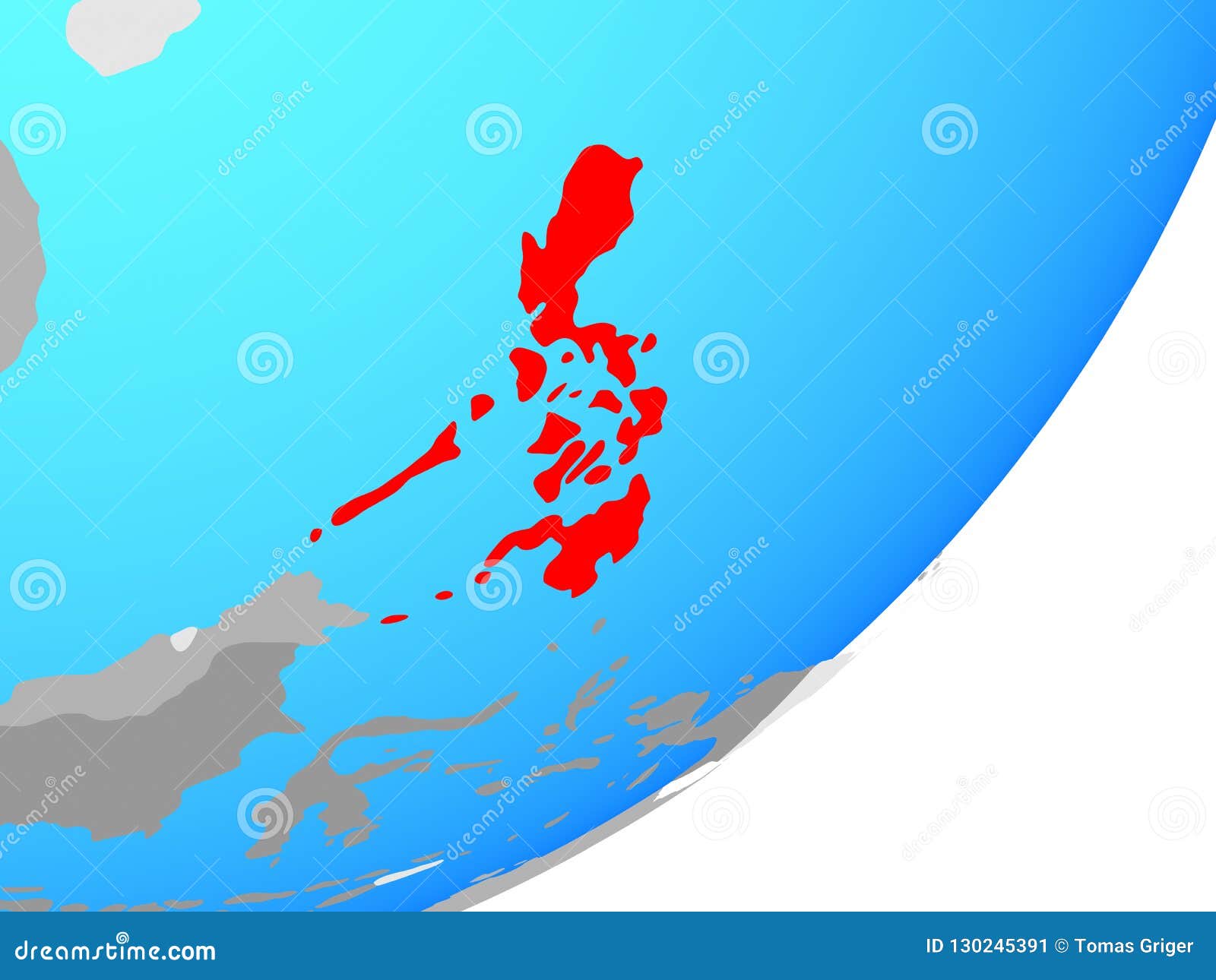 Map of Philippines on Globe Stock Illustration - Illustration of ...