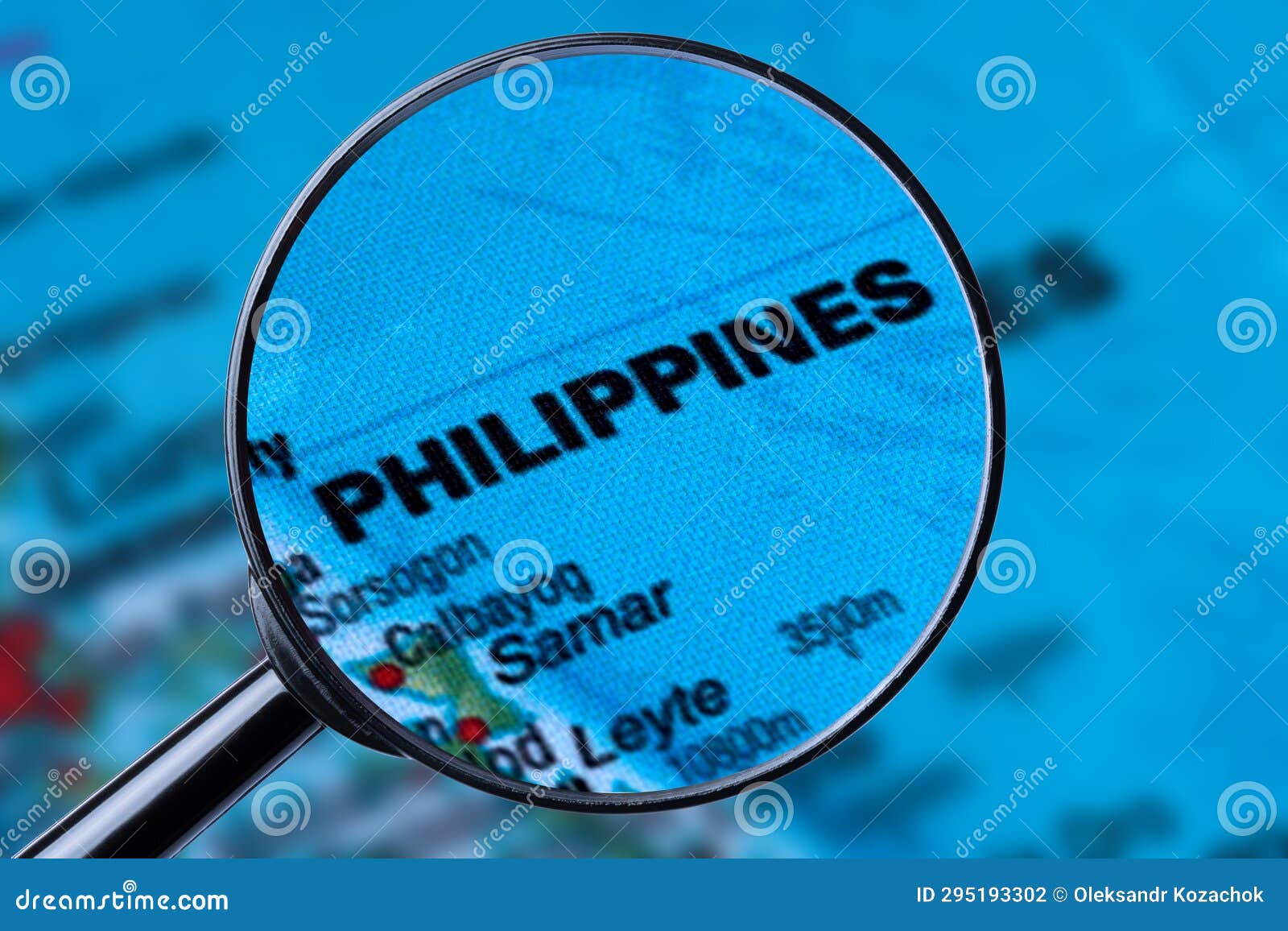 Map of PHILIPPINES through Magnifying Glass. Stock Photo - Image of ...