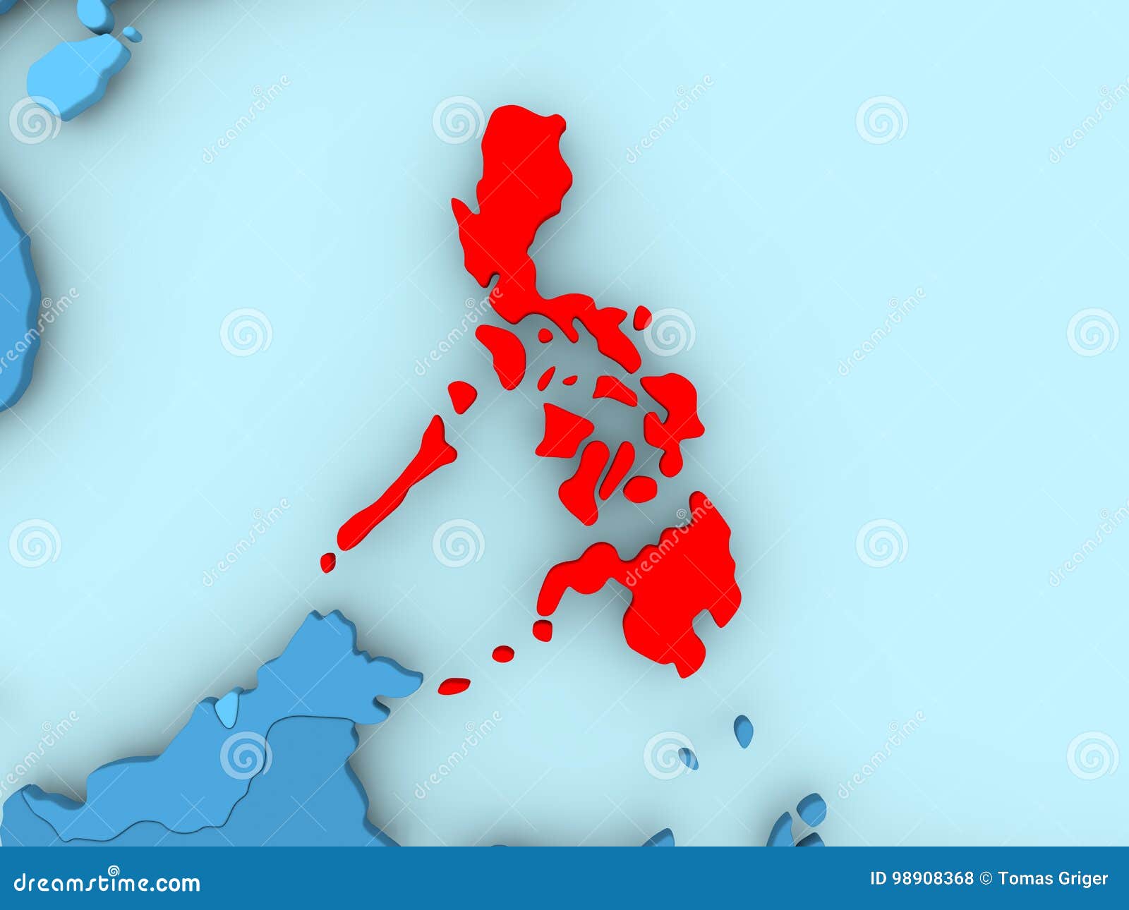 Map of Philippines stock illustration. Illustration of country - 98908368