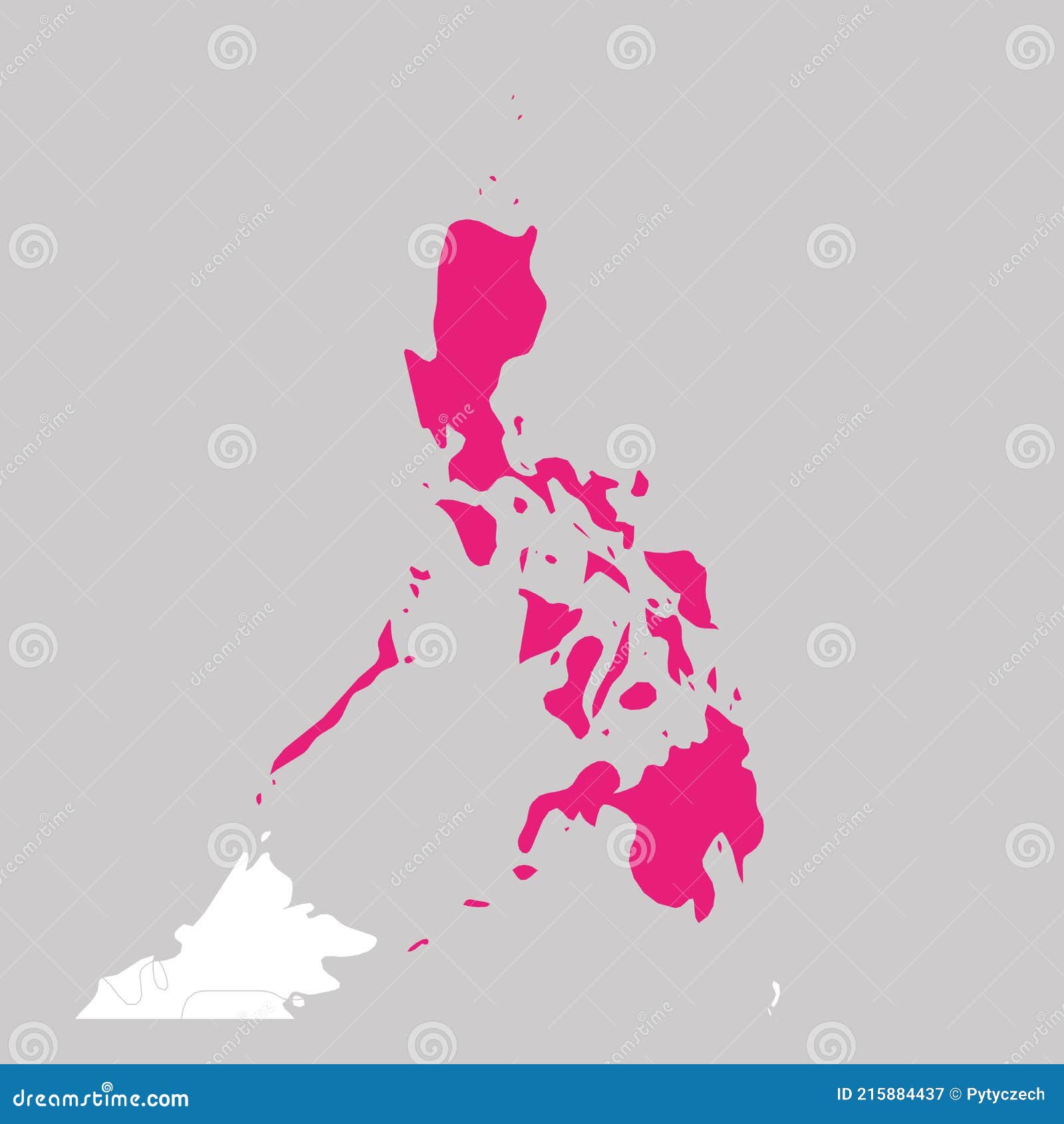 Map of Philippines Pink Highlighted with Neighbor Countries Stock ...