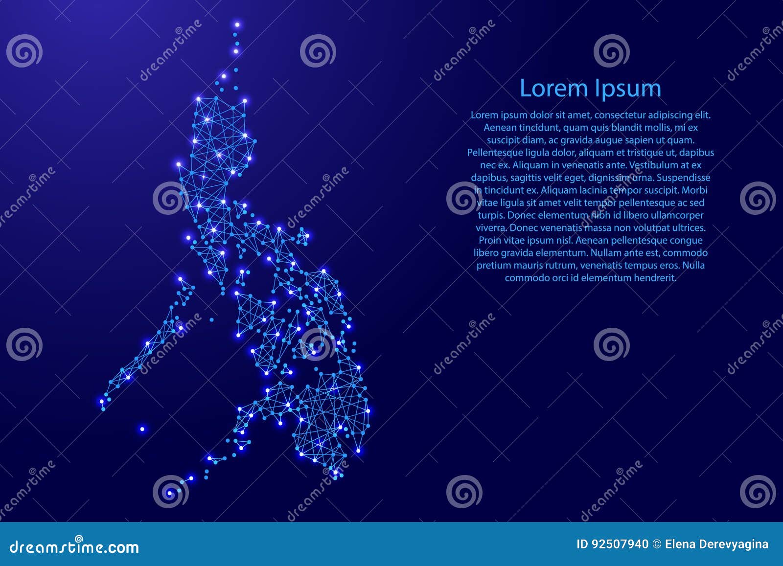 Glowing Map Of Philippines, Modern Blue Outline Map Royalty-Free Stock ...