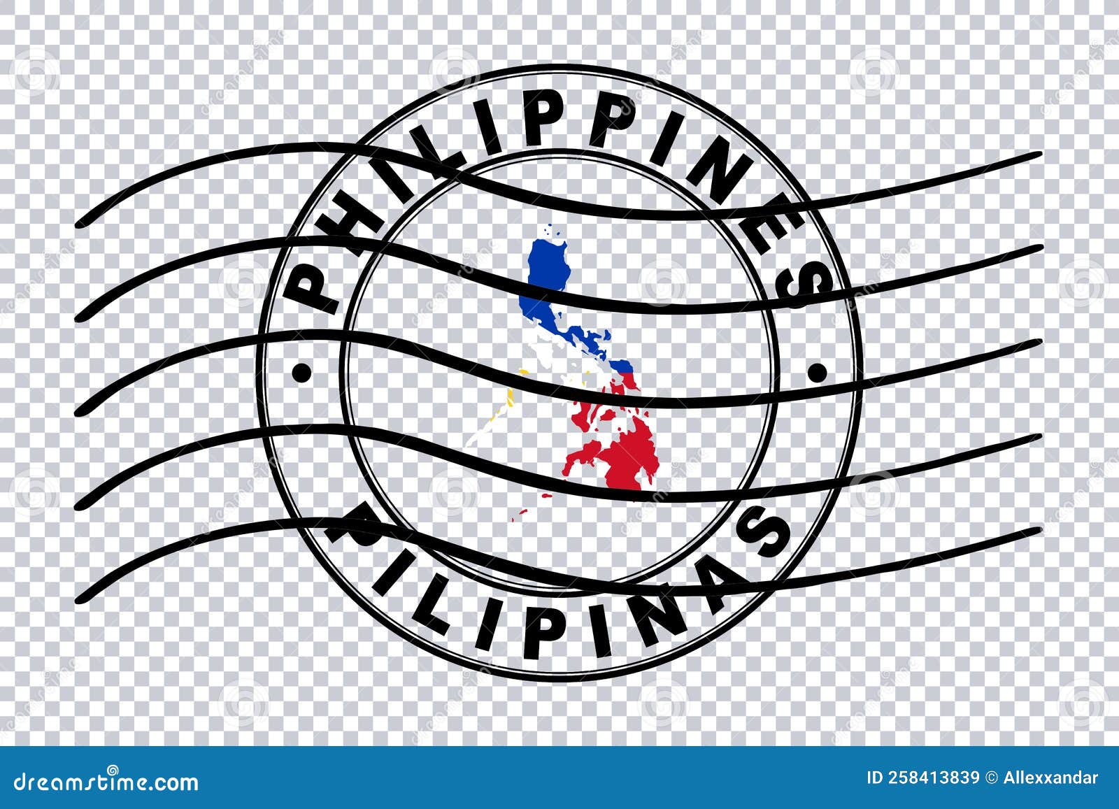 Map of Philippines, Postal Passport Stamp, Travel Stamp Stock ...