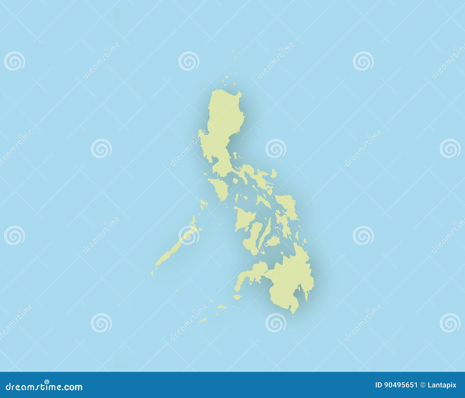 Map of the Philippines with Shadow Stock Vector - Illustration of ...