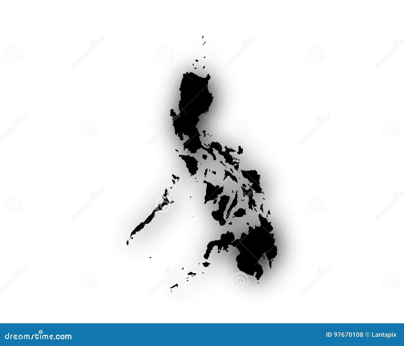 Map Of The Philippines With Shadow Cartoon Vector | CartoonDealer.com ...