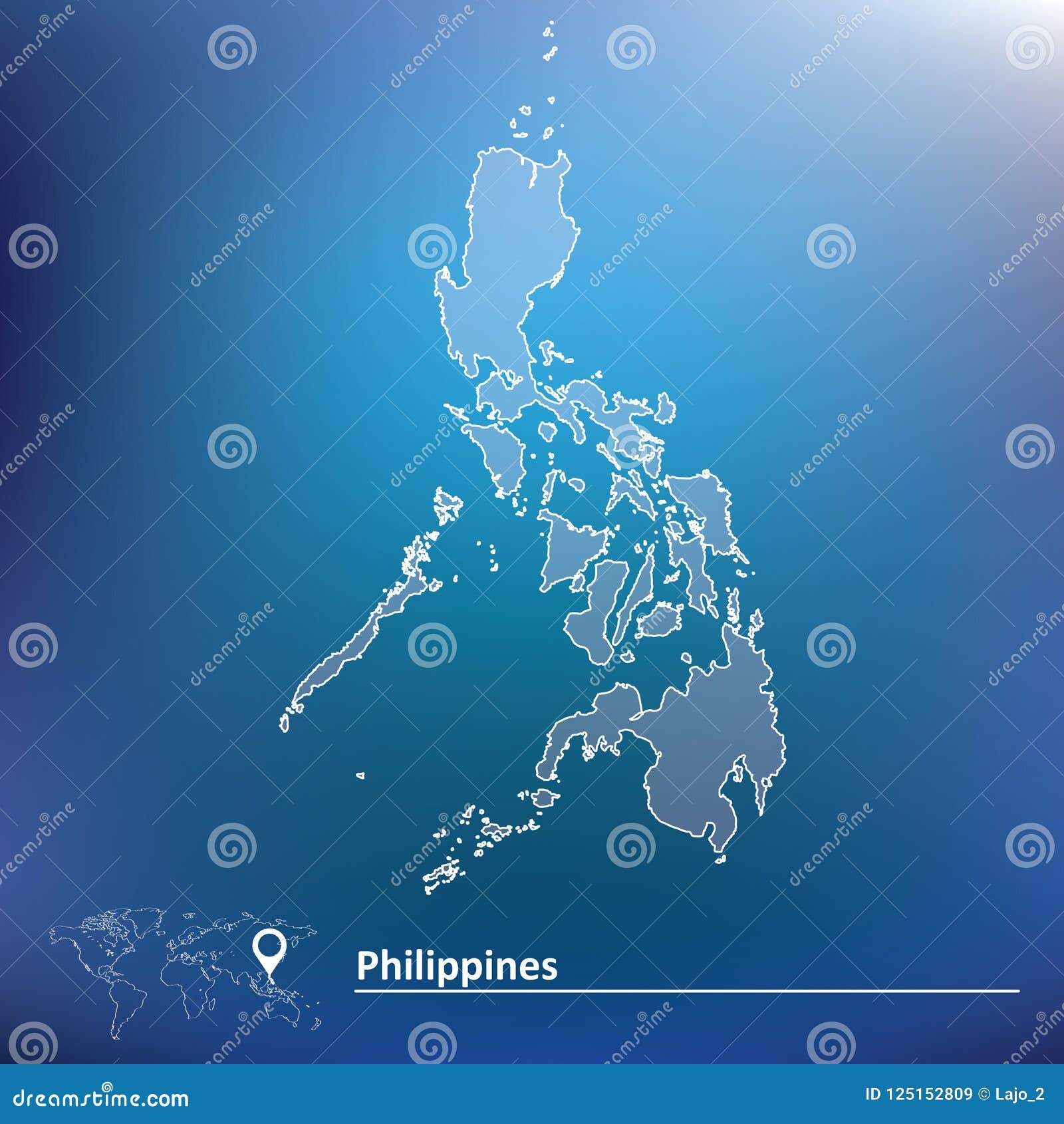 Map of Philippines stock vector. Illustration of illustrated - 125152809
