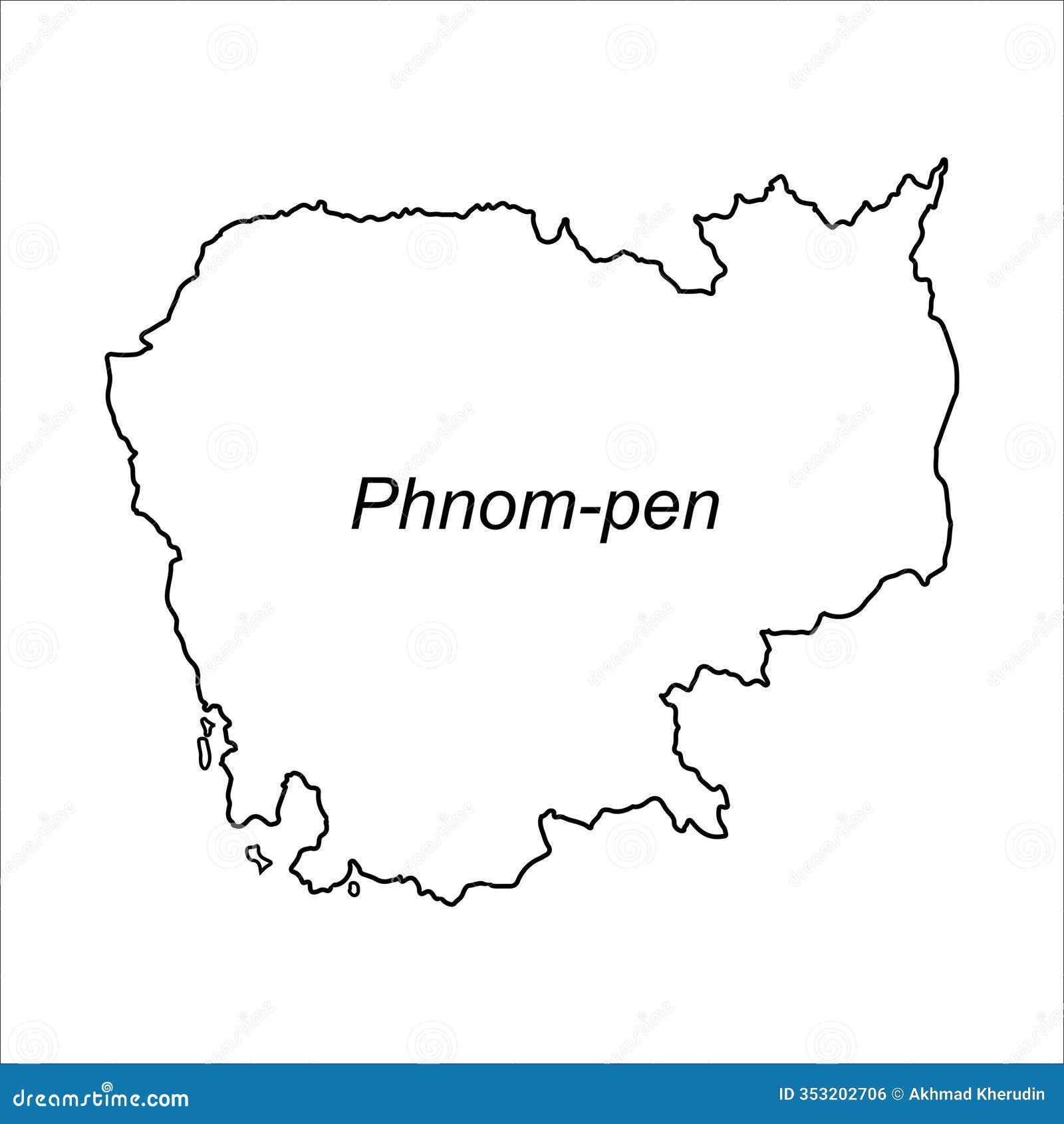 Map of Phnom Penh, Cambodia Stock Vector - Illustration of penh, design ...