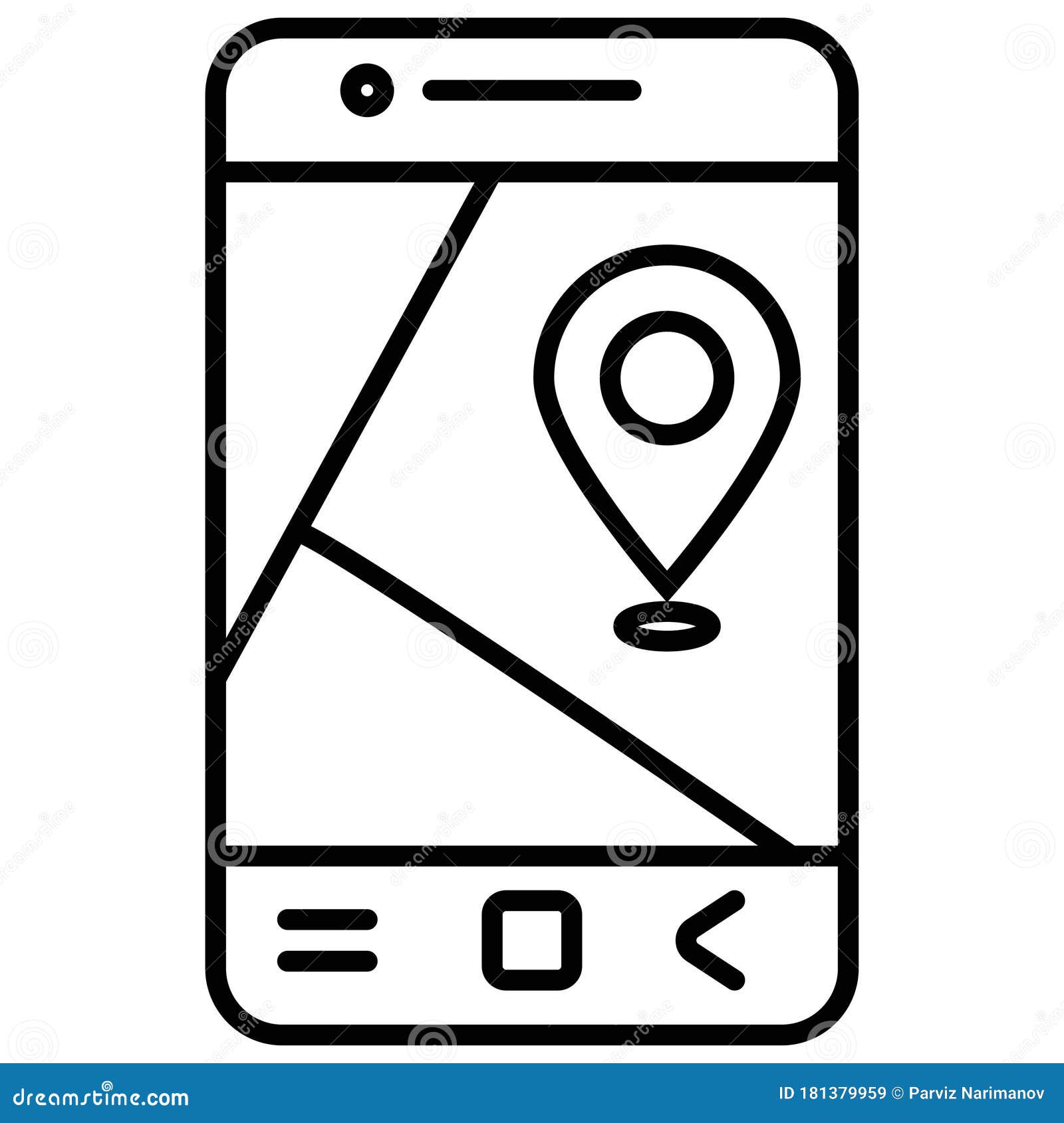 Map on Phone Screen GPS Navigations Stock Illustration - Illustration ...