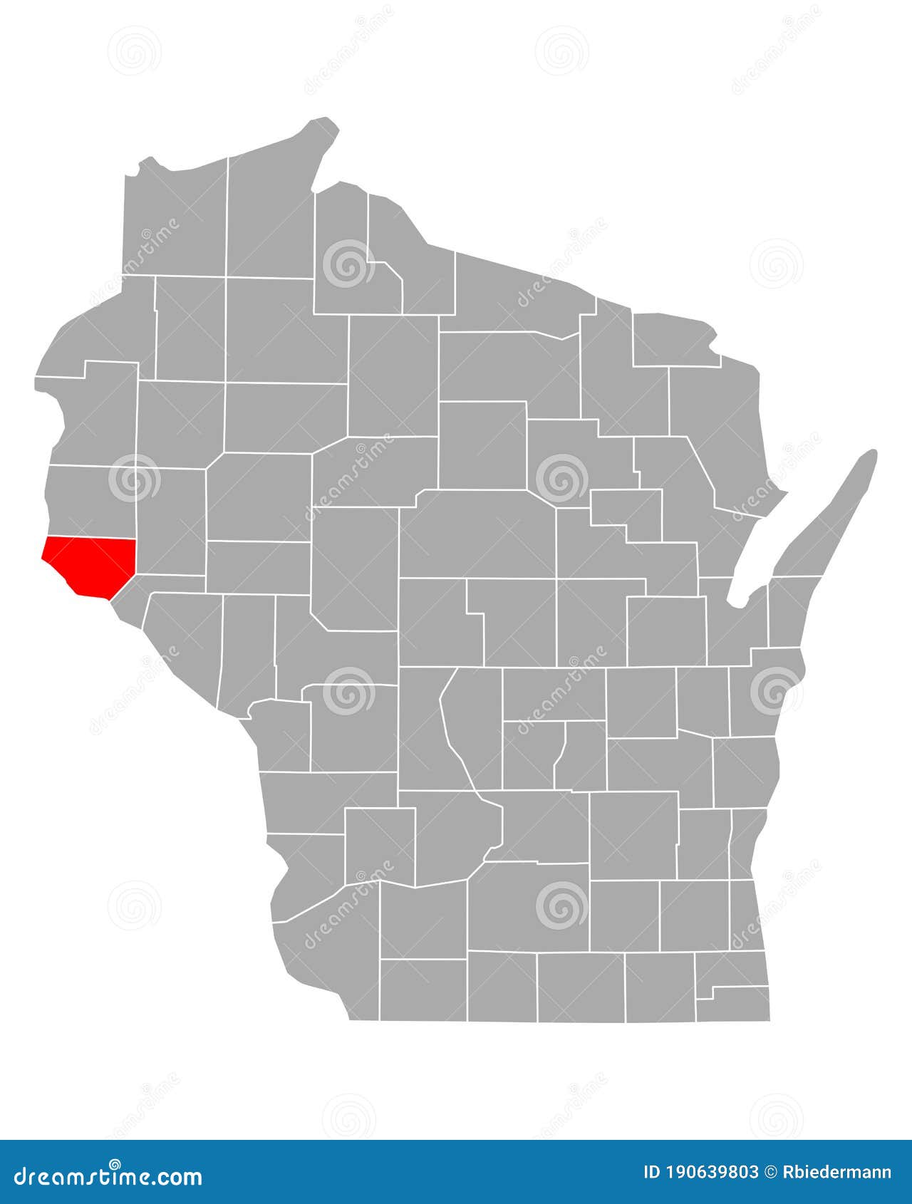 Map of Pierce in Wisconsin stock vector. Illustration of travel - 190639803