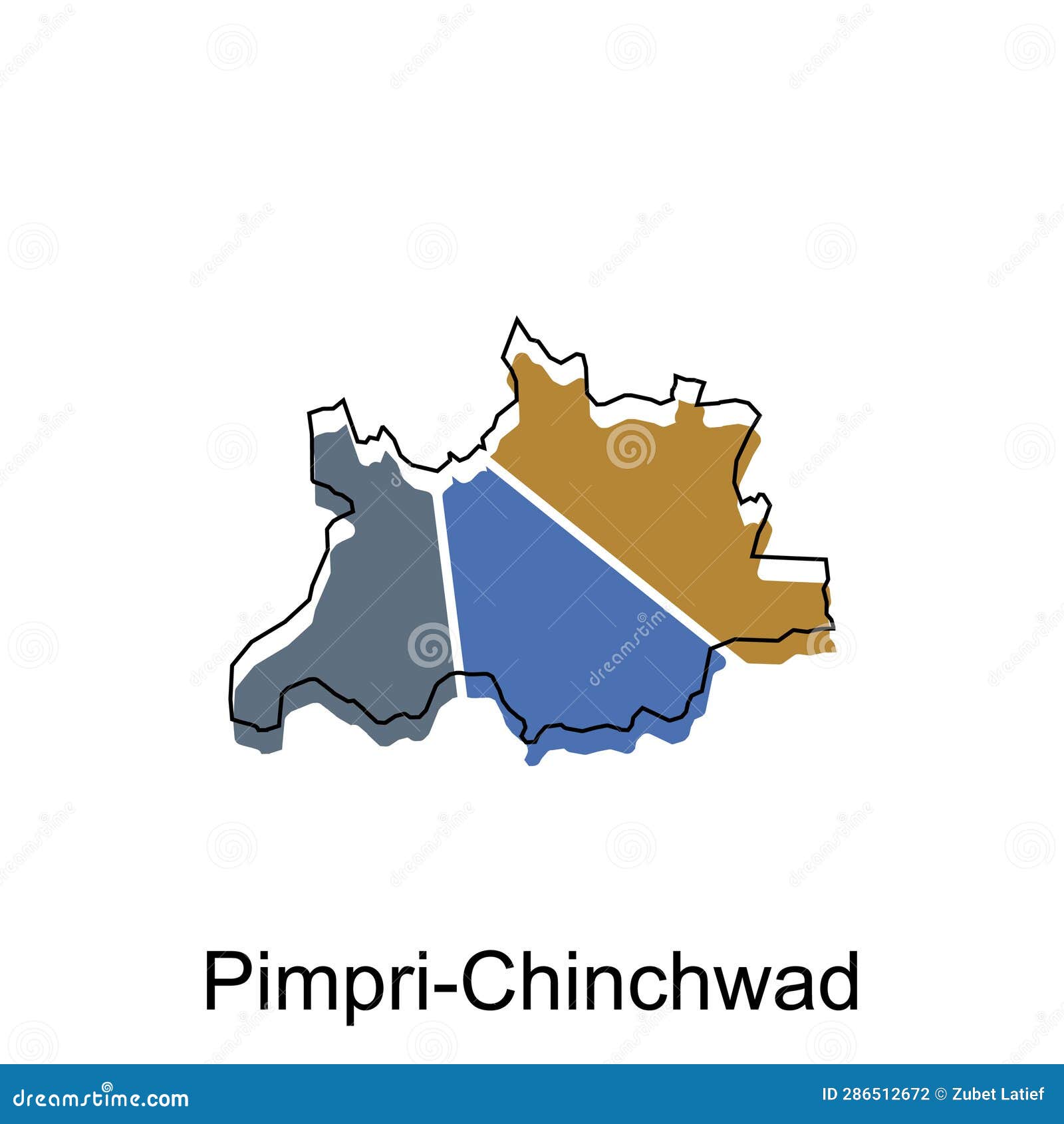 Map of Pimpri Chinchwad Vector Design Template, National Borders and ...