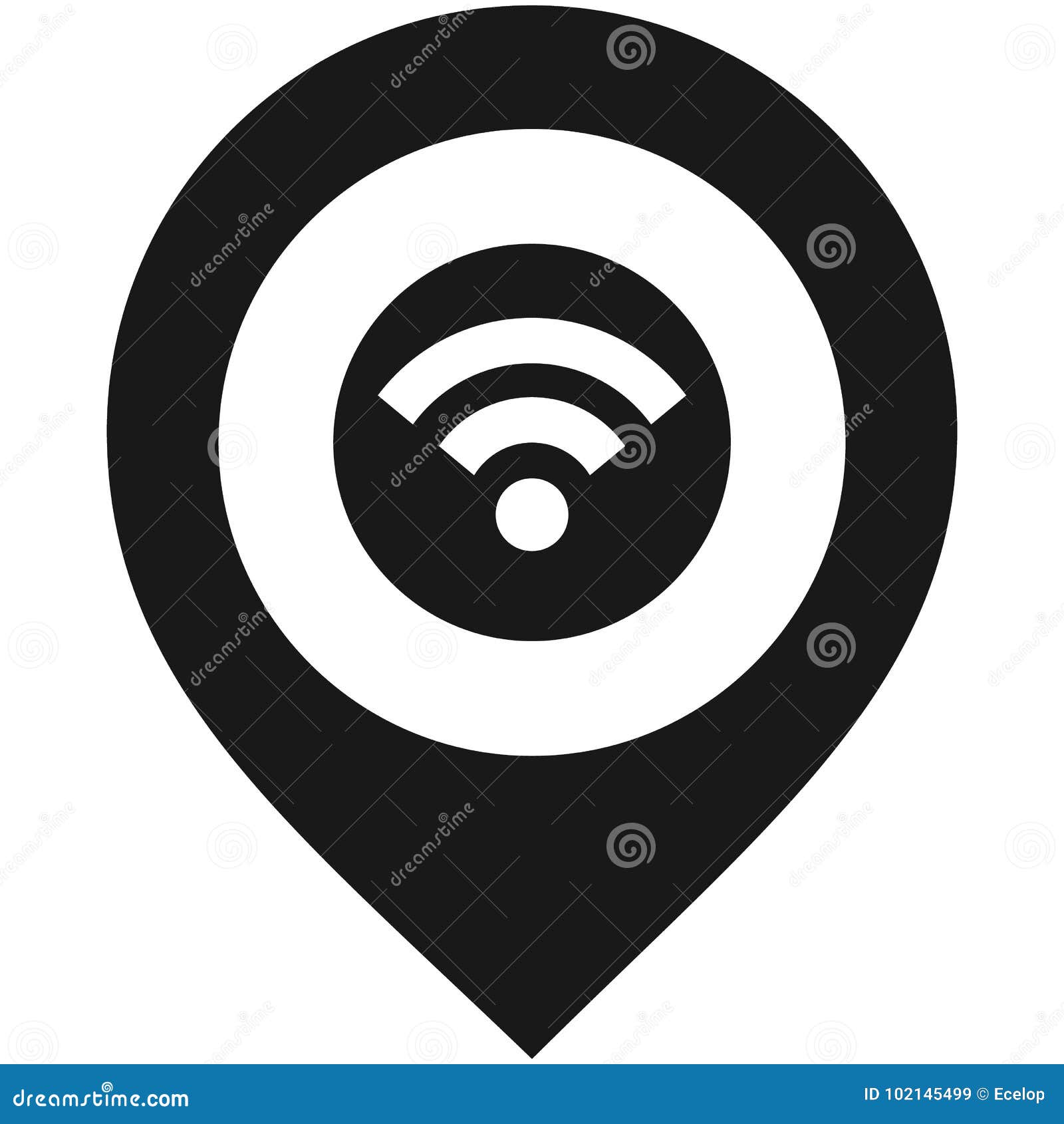 Black map pin, stock vector. Illustration of push, variation - 102145499