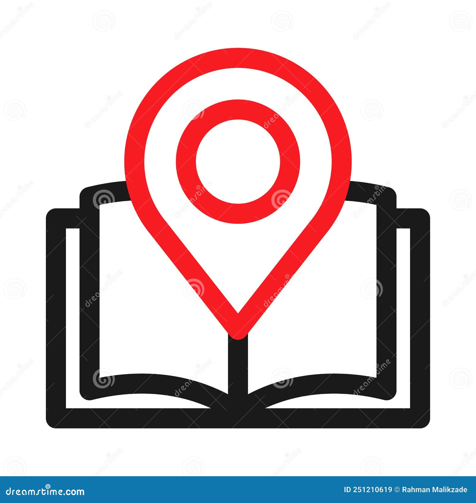Map Pin Book Logo Template, Library Location Icon Design, Book Store ...