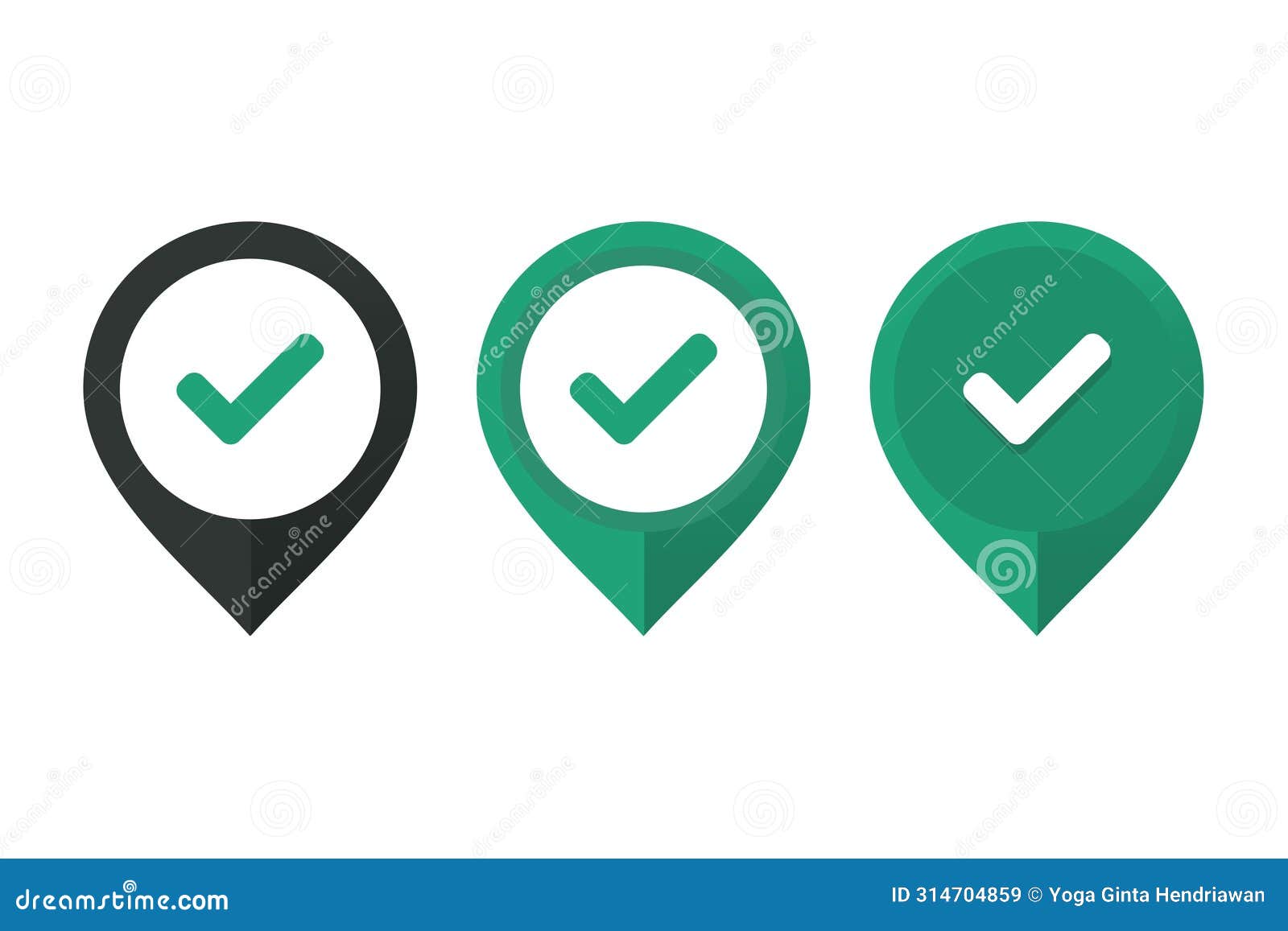 Map Pin Checkmark Icon. Illustration Vector Stock Vector - Illustration ...