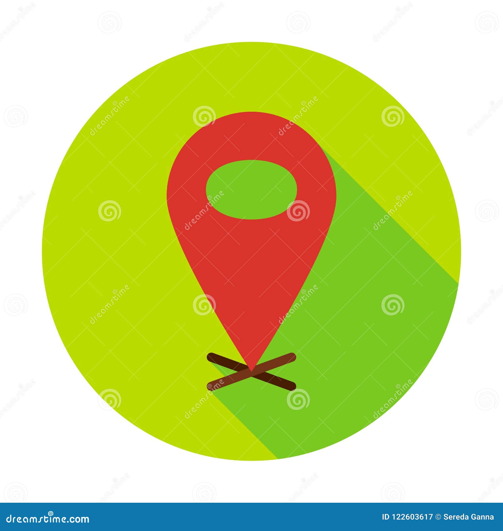Map Pin Circle Icon stock vector. Illustration of flat - 122603617