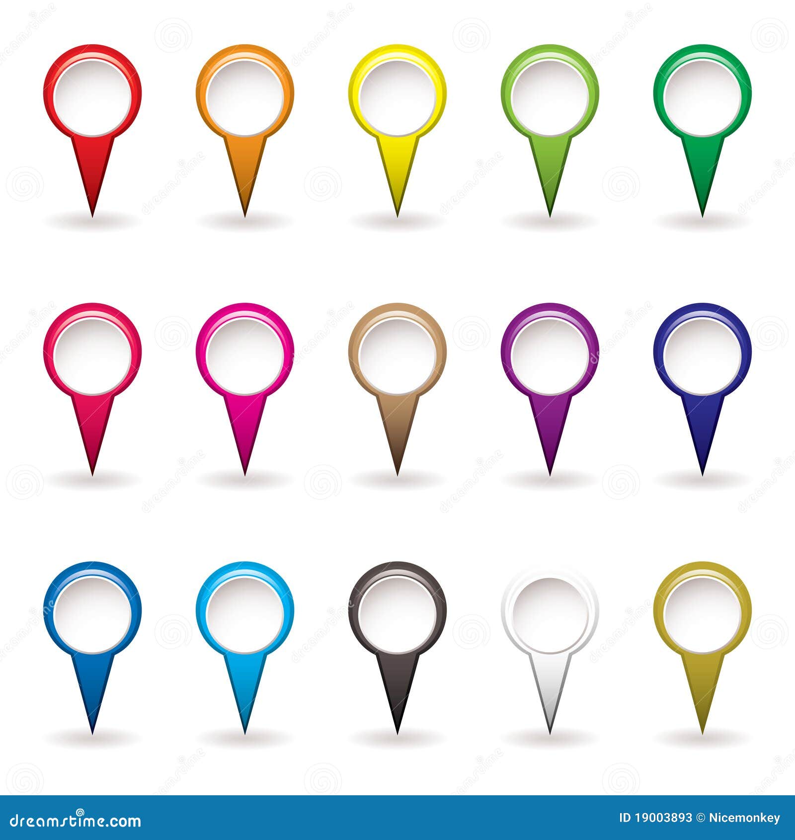 Map pin collection stock vector. Illustration of label - 19003893