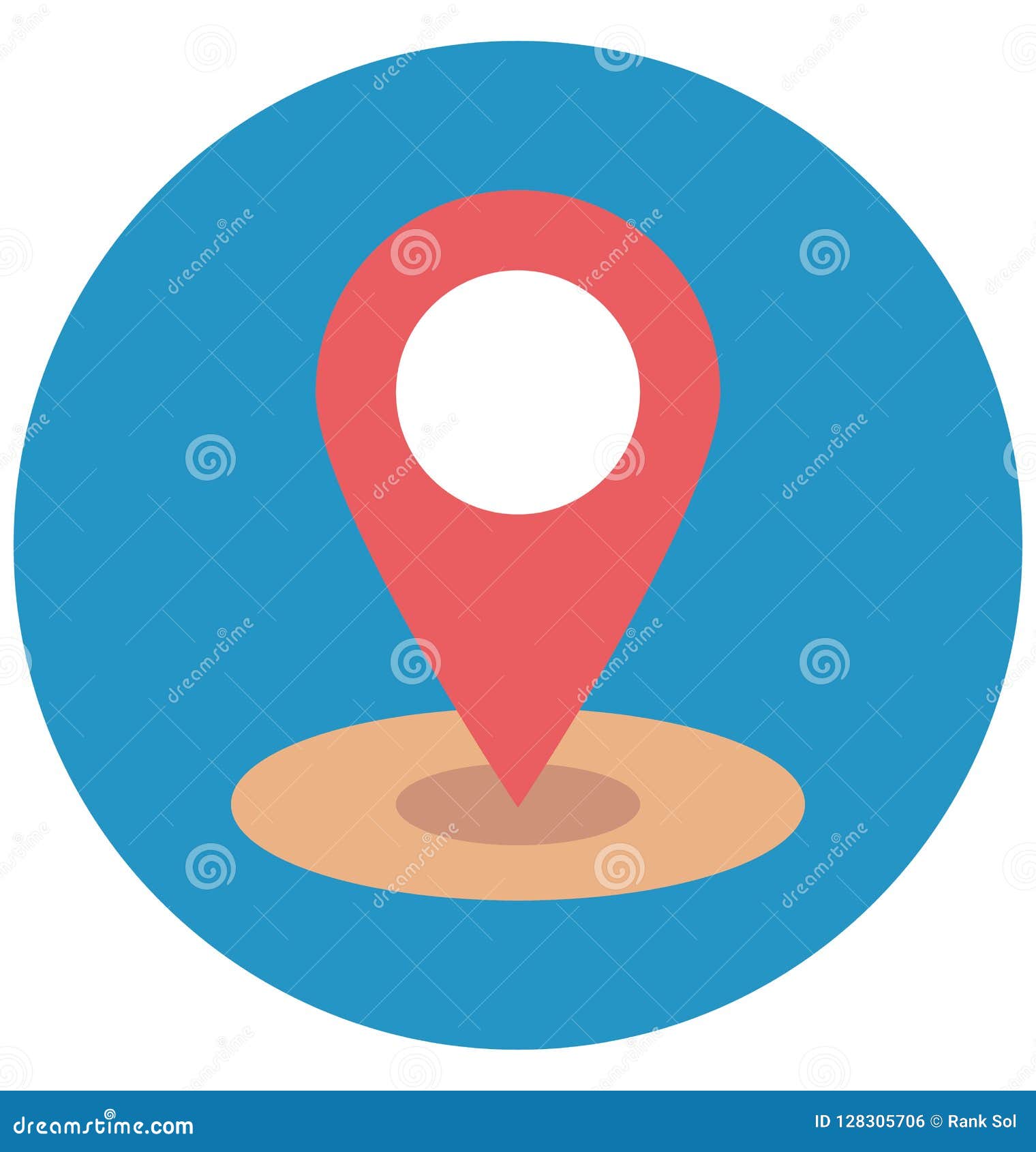 Map Pin Color Illustration Vector Icon Stock Vector - Illustration of ...