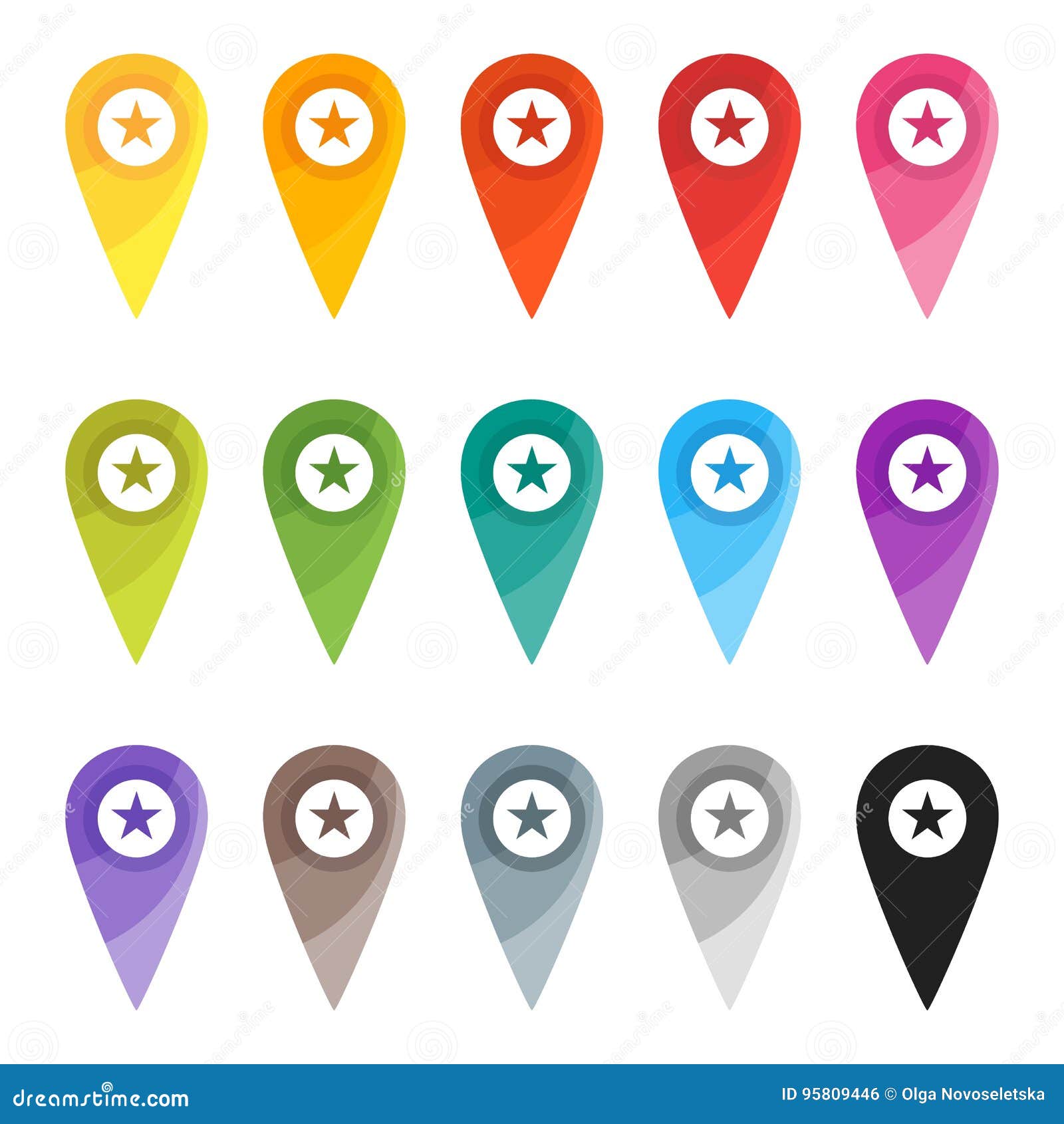 Map pin color sign stock vector. Illustration of button - 95809446