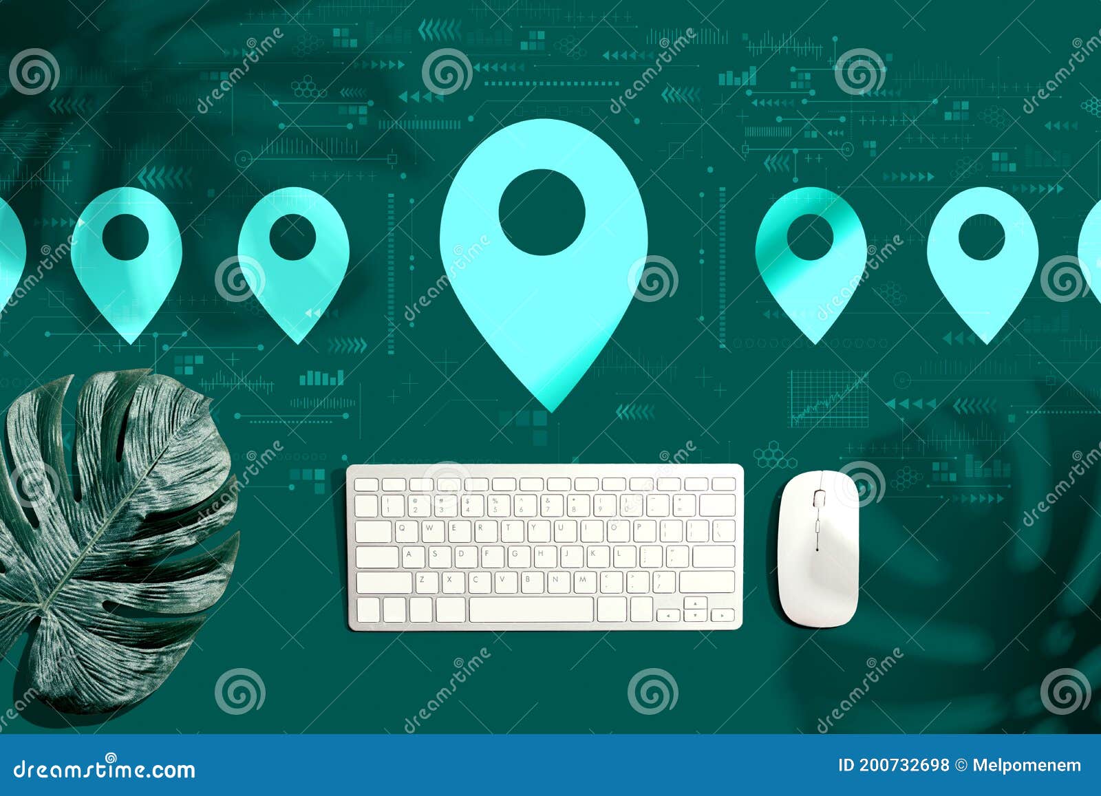 Map Pin Concept with a Computer Keyboard Stock Photo - Image of ...