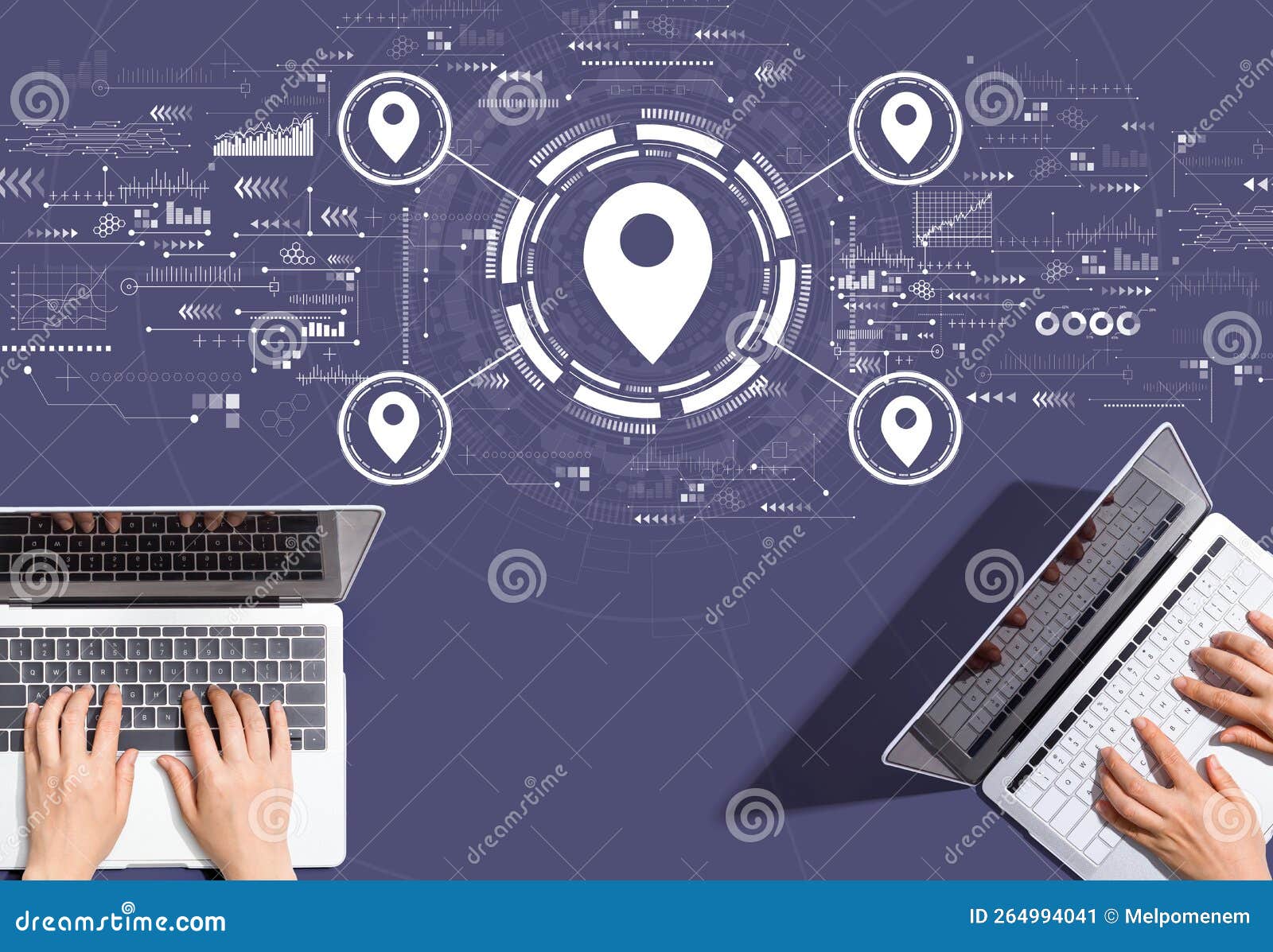 Map Pin Concept with People Working Together Stock Image - Image of ...