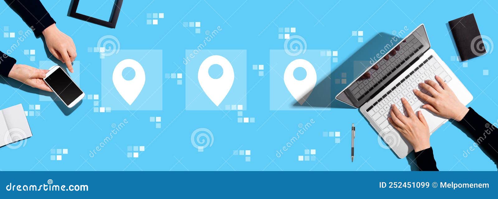 Map Pin Concept with People Working Together Stock Image - Image of ...
