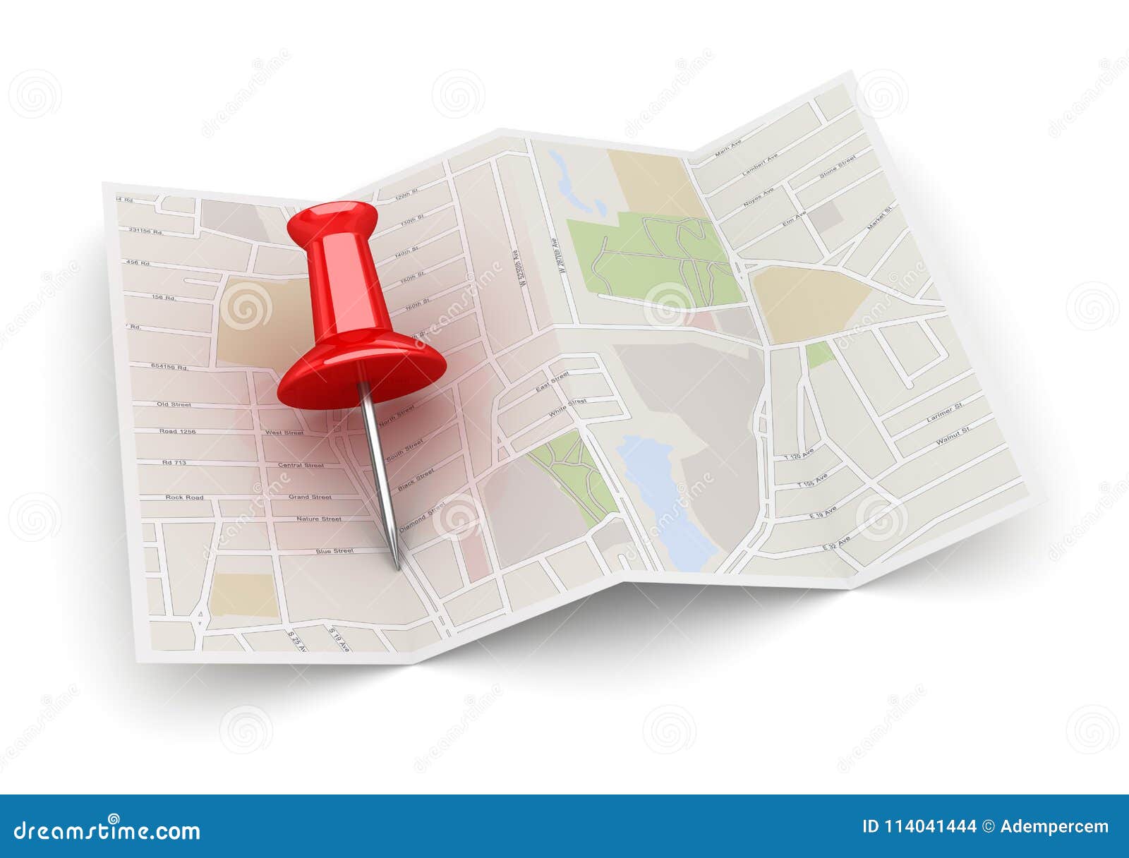 Map and Pin stock illustration. Illustration of road - 114041444