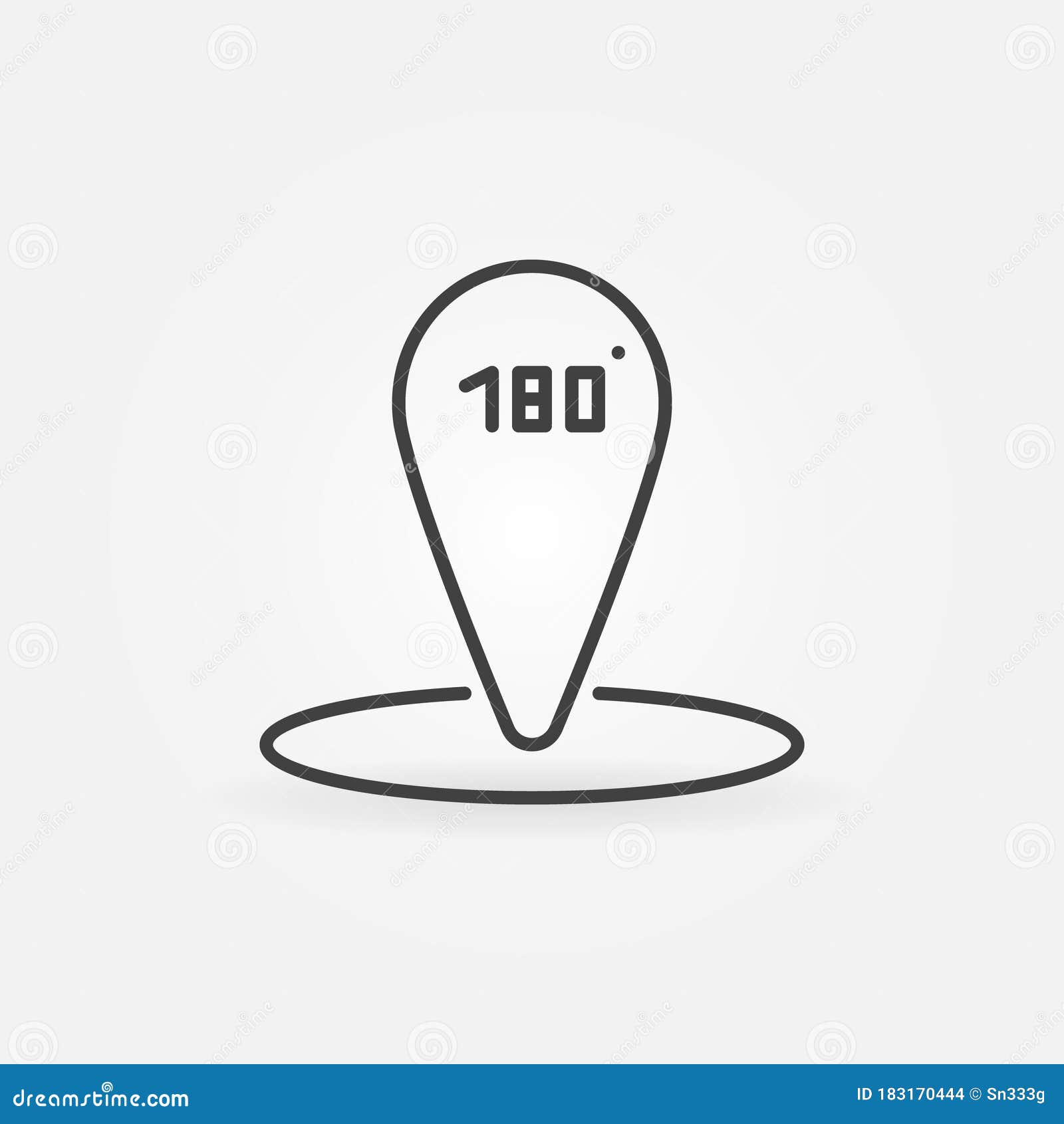 Map Pin with 180 Degrees Sign Vector Linear Icon Stock Vector ...