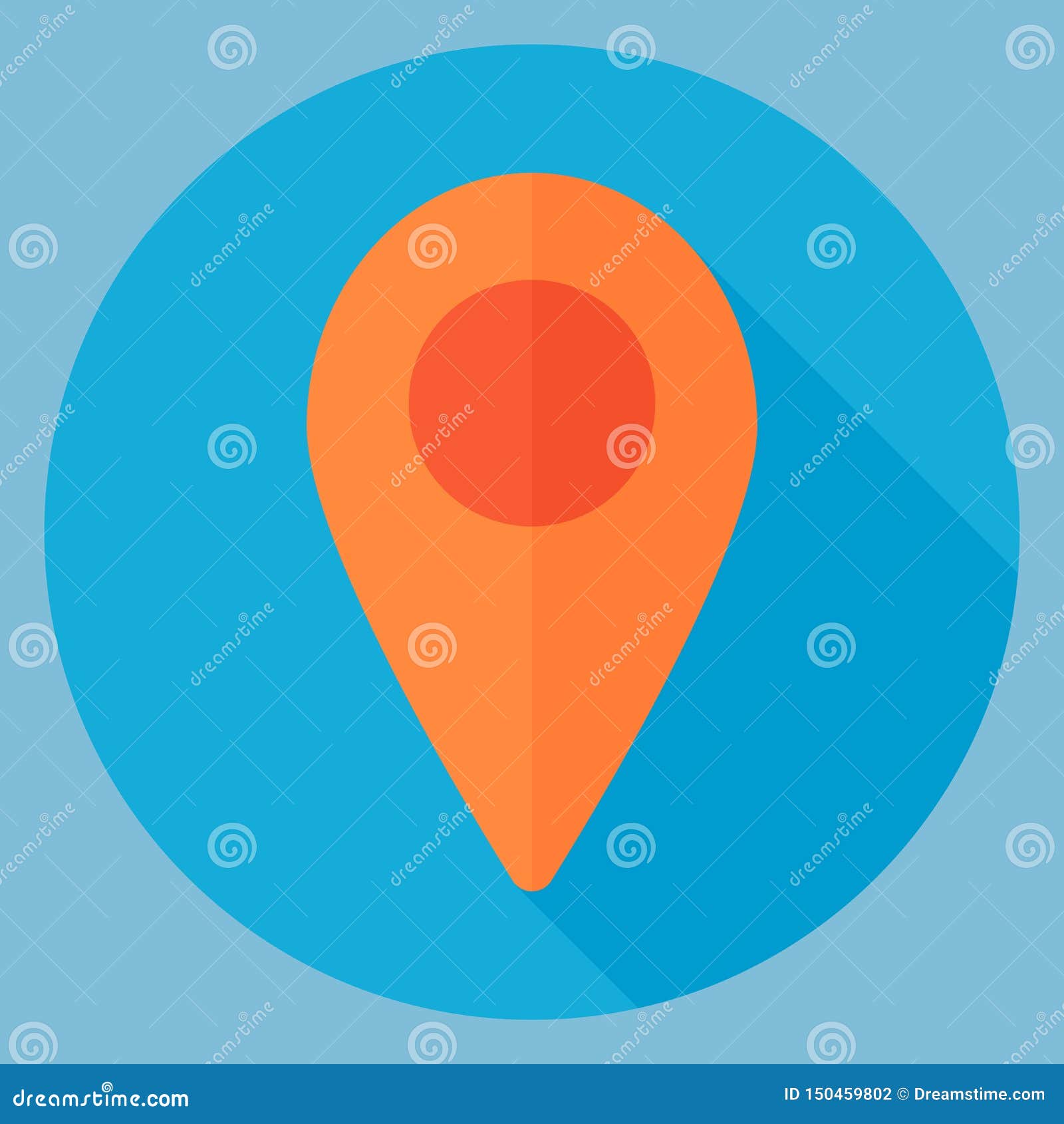 Map Pin Flat Design Style Modern Icon. Simple Pointer Minimal Vector ...