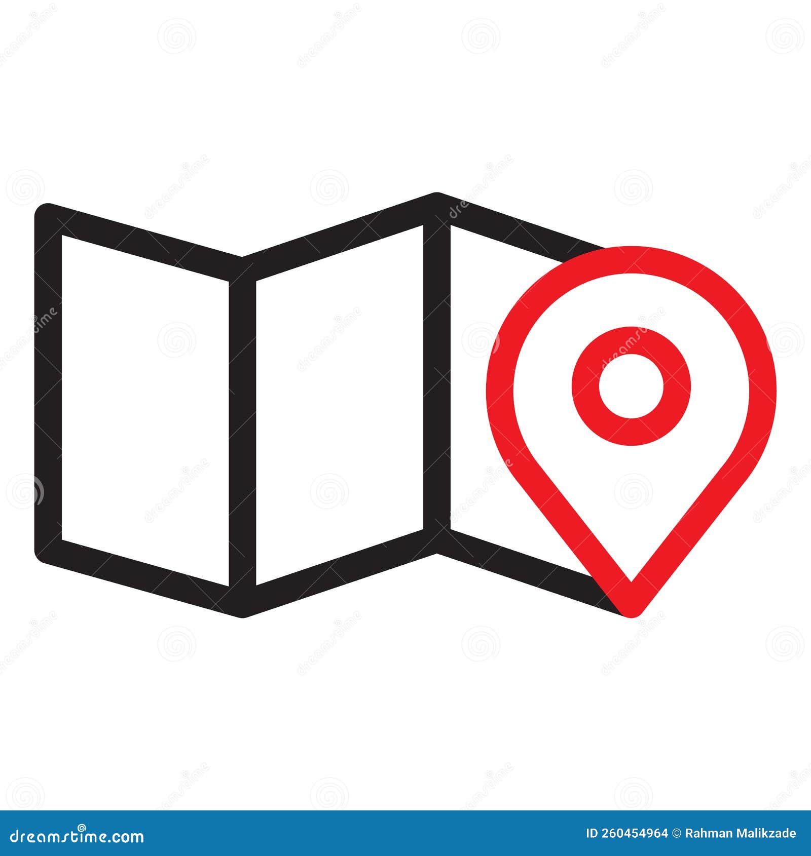 Map with Pin, Geo Locate, Pointer Icon. Maps and Navigation Vector ...