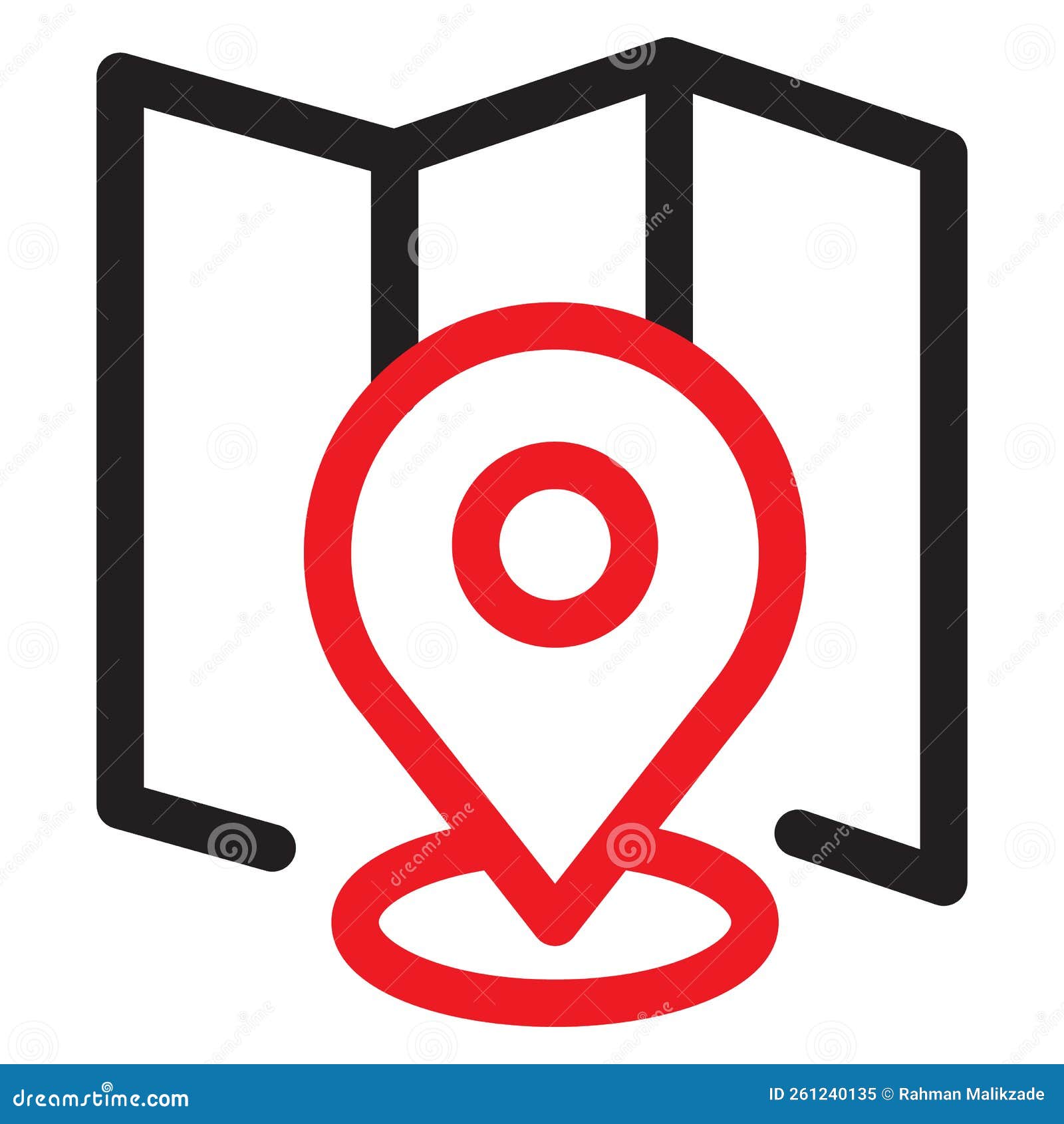Map with Pin, Geo Locate, Pointer Icon. Maps and Navigation Vector ...