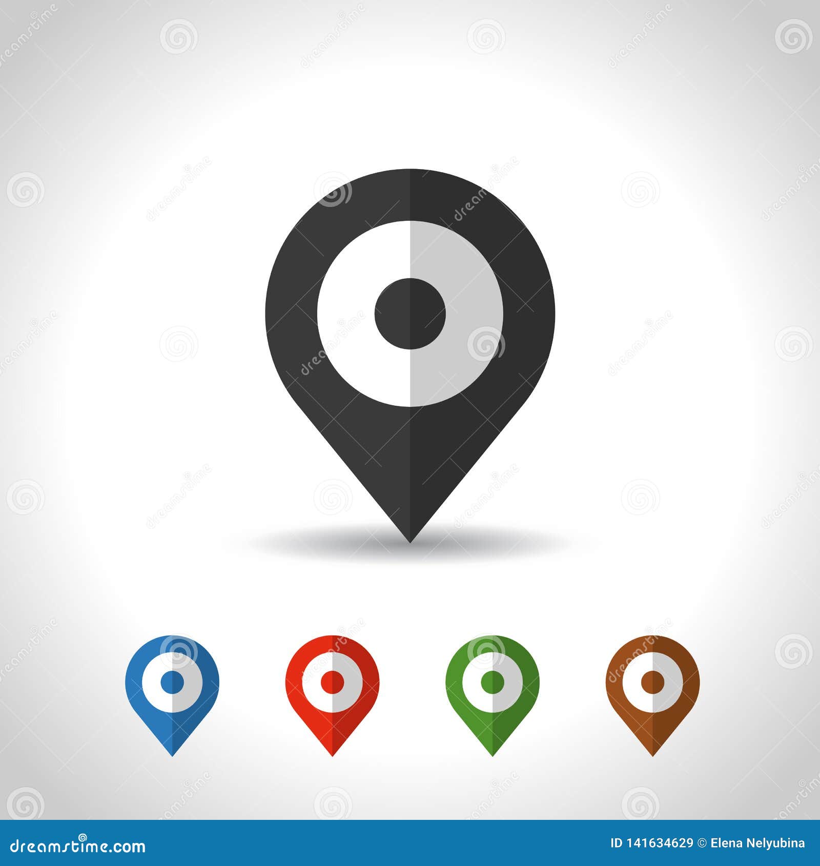 Map Pin and Geolocation Mapping Icon. Color Set Stock Illustration ... Map Pin and Geolocation Mapping Icon. Color Set Stock Illustration ...