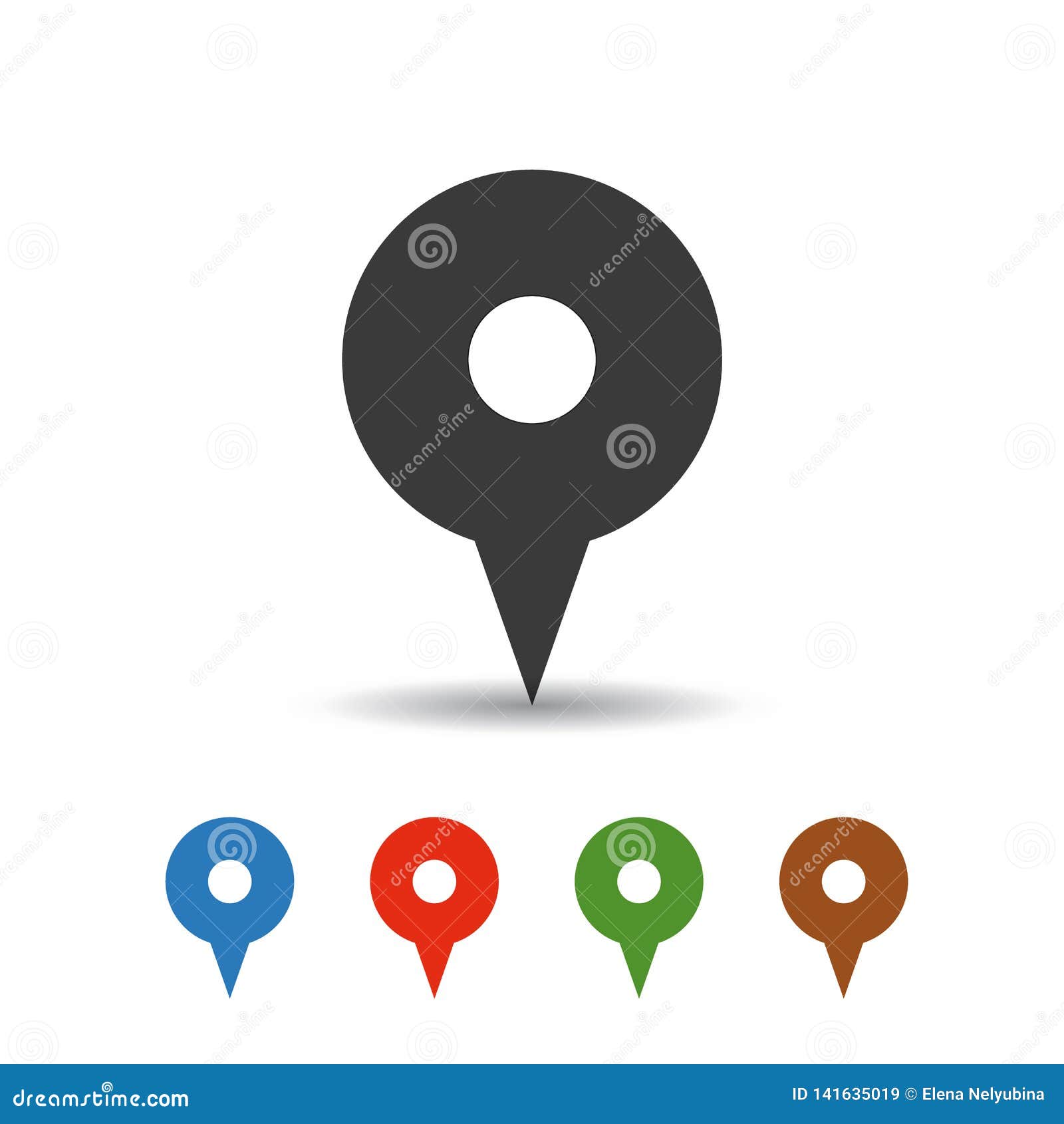 Map Pin and Geolocation Mapping Icon. Color Set Stock Illustration ...