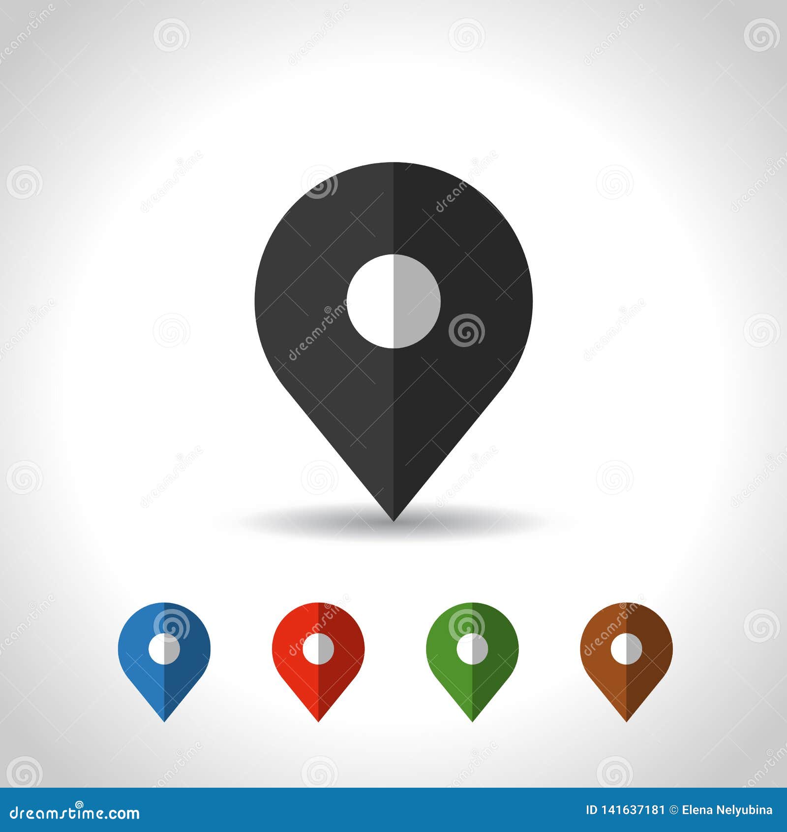 Map Pin and Geolocation Mapping Icon. Color Set Stock Illustration ... Map Pin and Geolocation Mapping Icon. Color Set Stock Illustration ...
