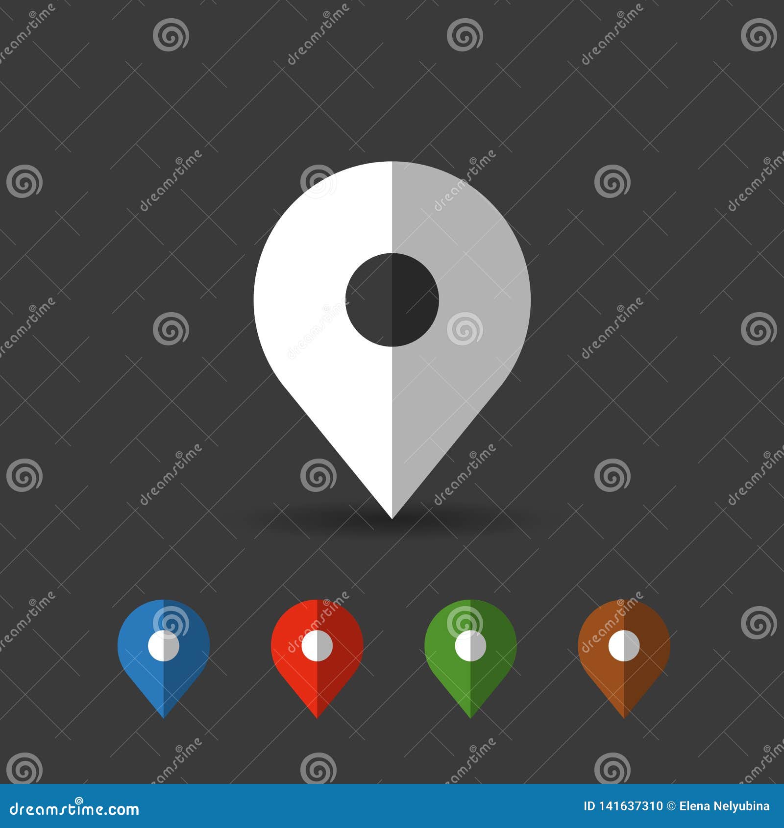 Map Pin and Geolocation Mapping Icon. Color Set Stock Vector ... Map Pin and Geolocation Mapping Icon. Color Set Stock Vector ...