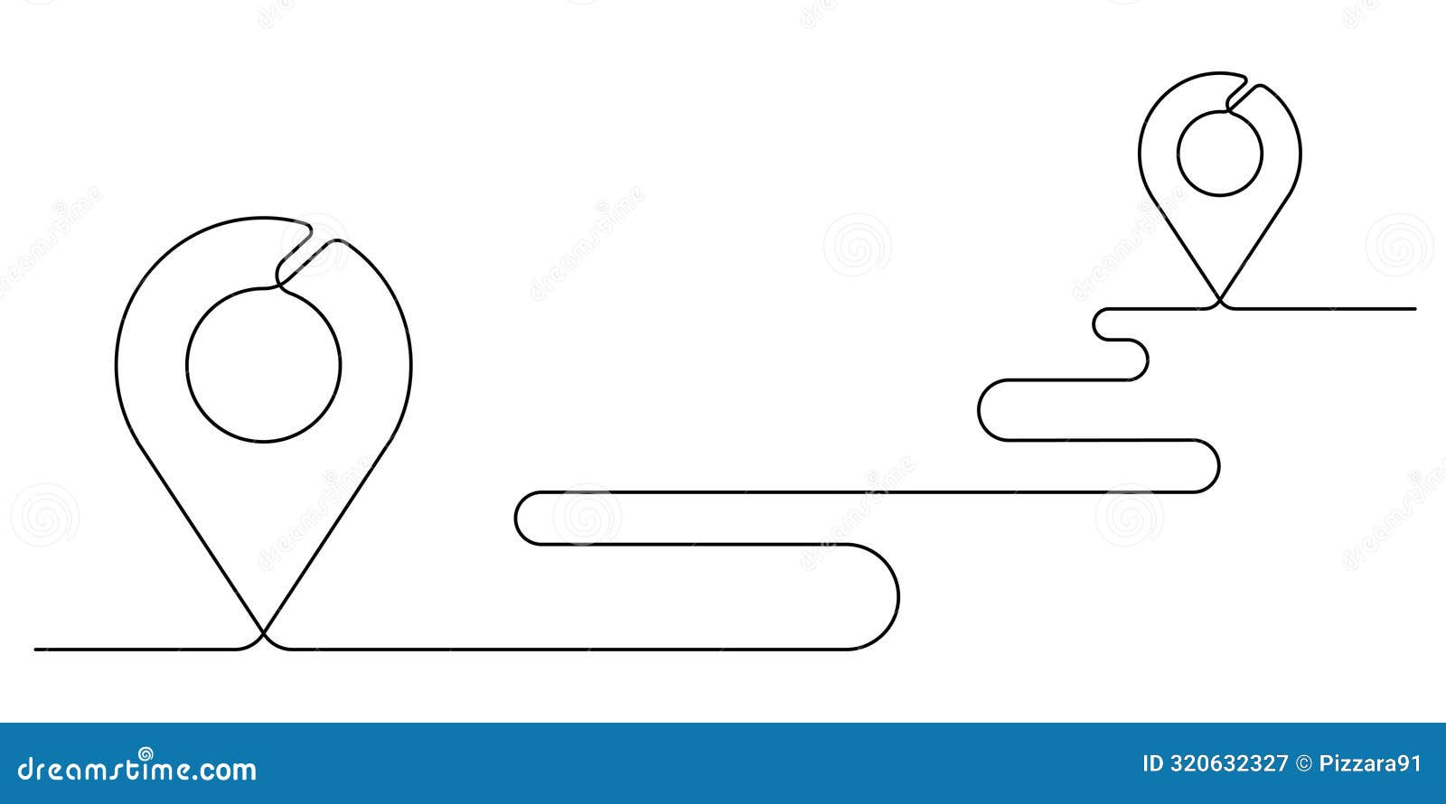 Map Pin Gps Location Continuous Line Drawing Minimalism Stock Vector ...