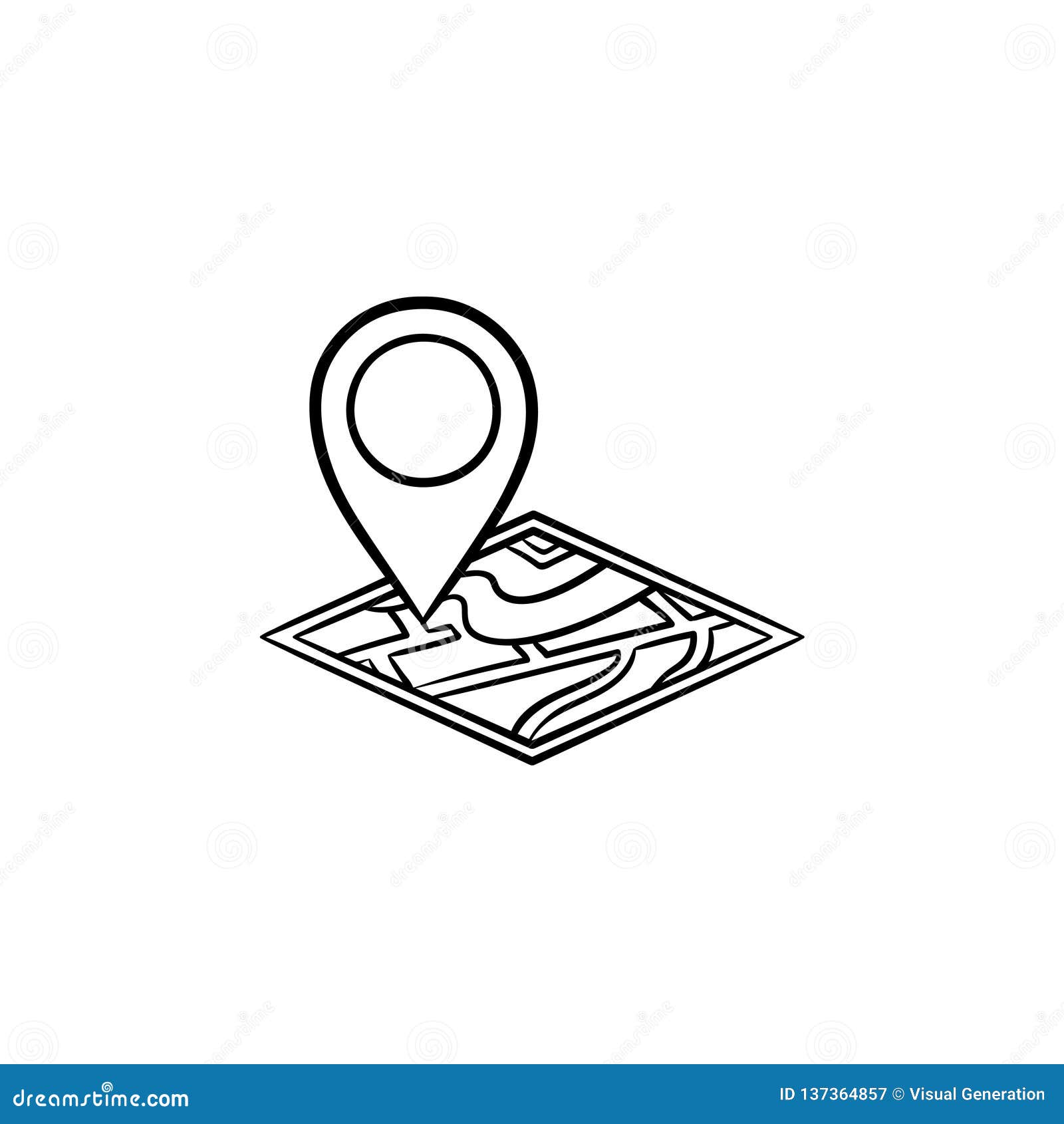 Map Pin Hand Drawn Outline Doodle Icon. Stock Vector - Illustration of ...