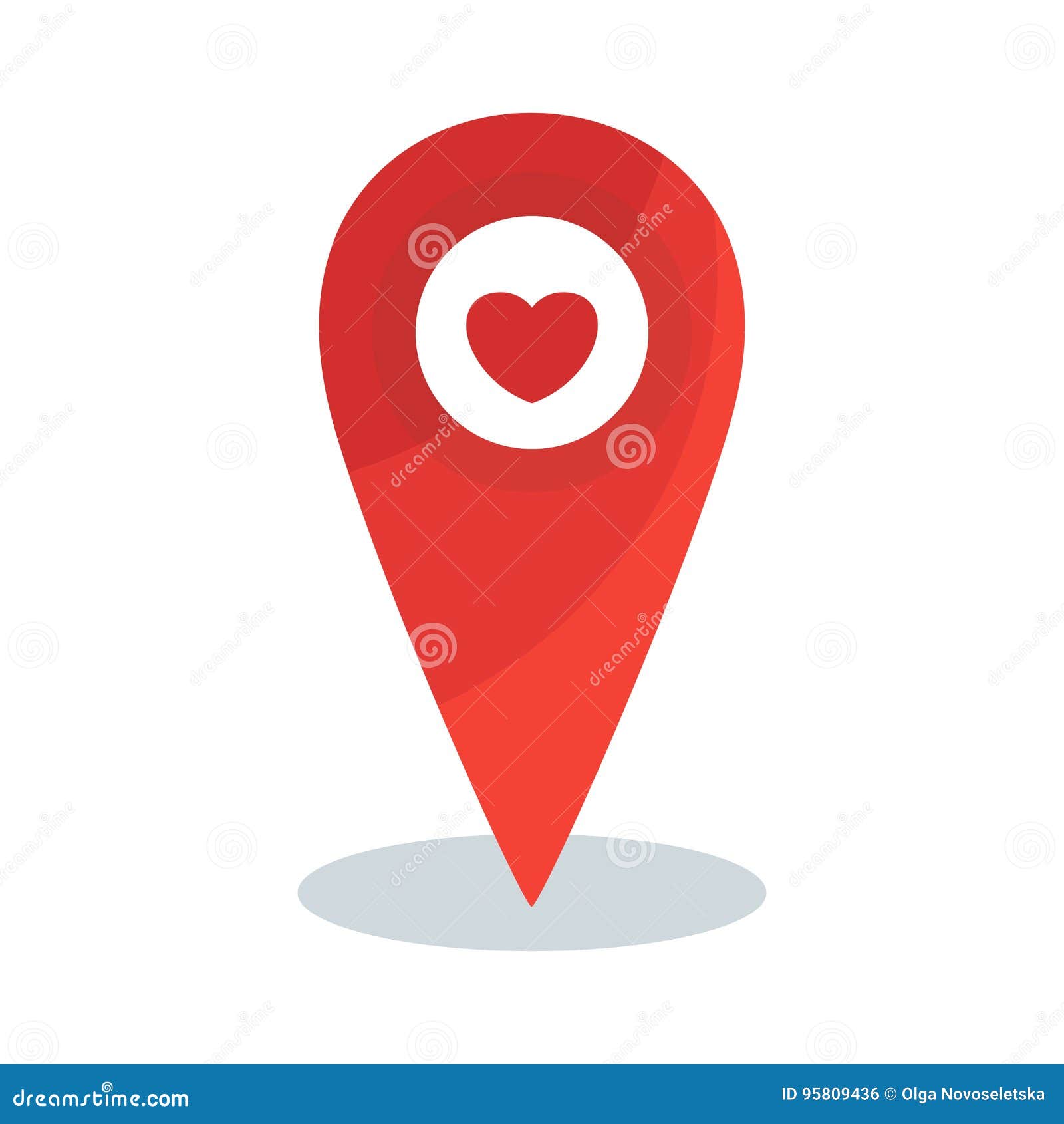 Map pin heart stock vector. Illustration of direction - 95809436