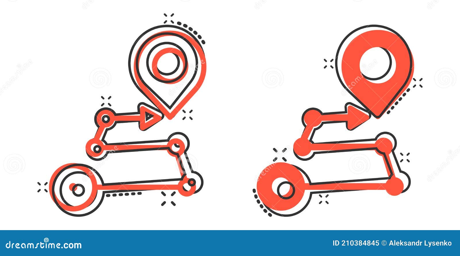 Map Pin Icon in Comic Style. GPS Navigation Cartoon Vector Illustration ...