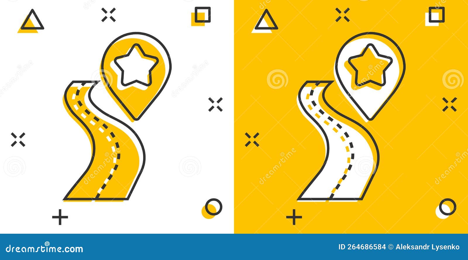 Map Pin Icon in Comic Style. Gps Navigation Cartoon Vector Illustration ...