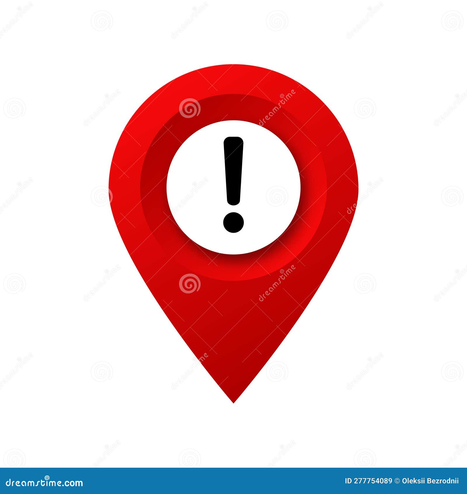 Map Pin Icon Exclamation Mark Warning Stock Illustration - Illustration ...